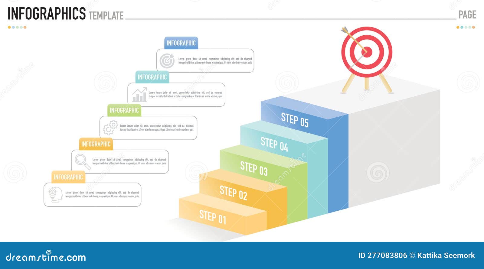 Stair or Ladder Isometric Infographic for Business Presentation Stock ...