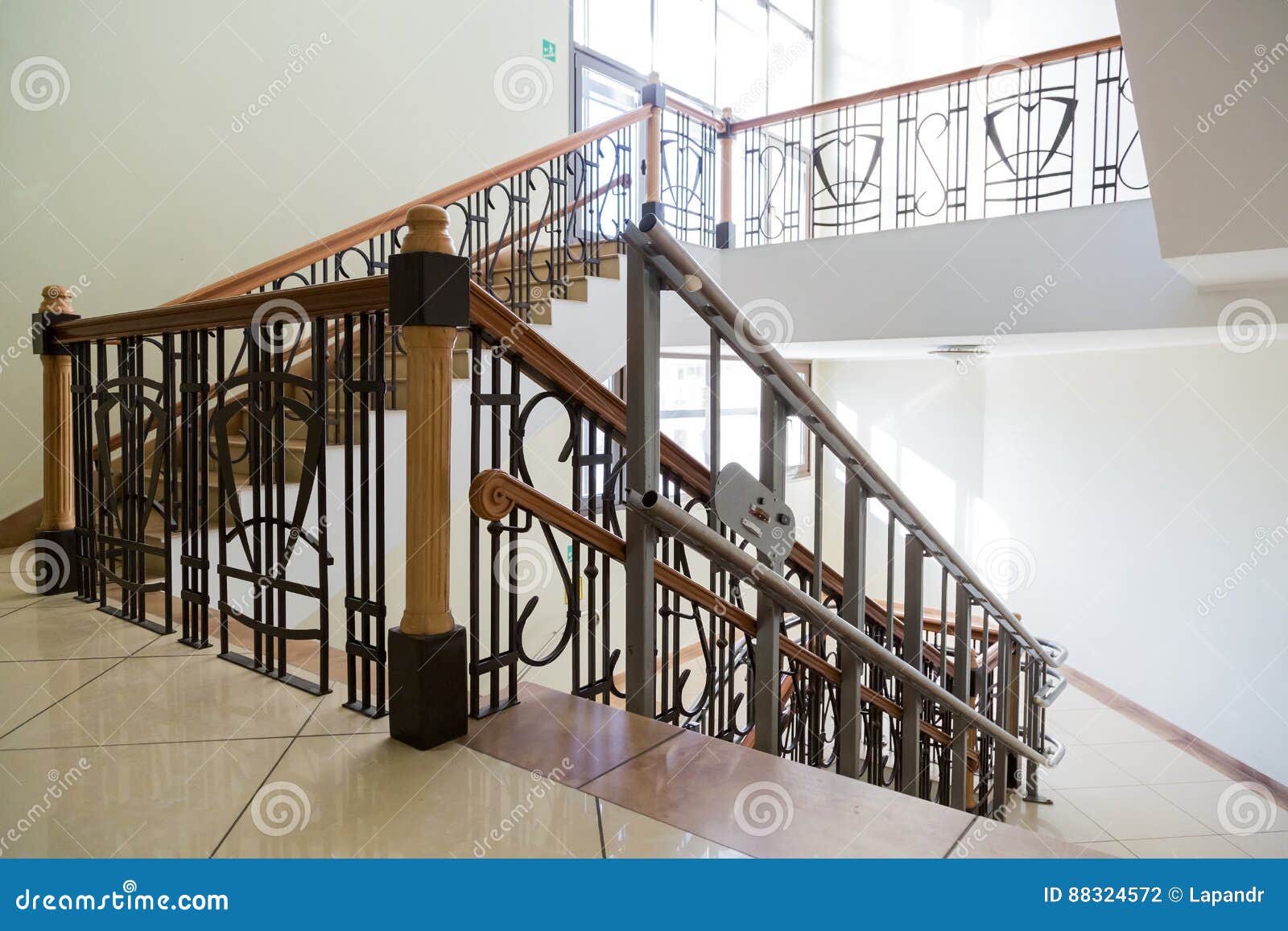 Stair Lift for the Disabled. Stairs of Public Building Stock Photo ...