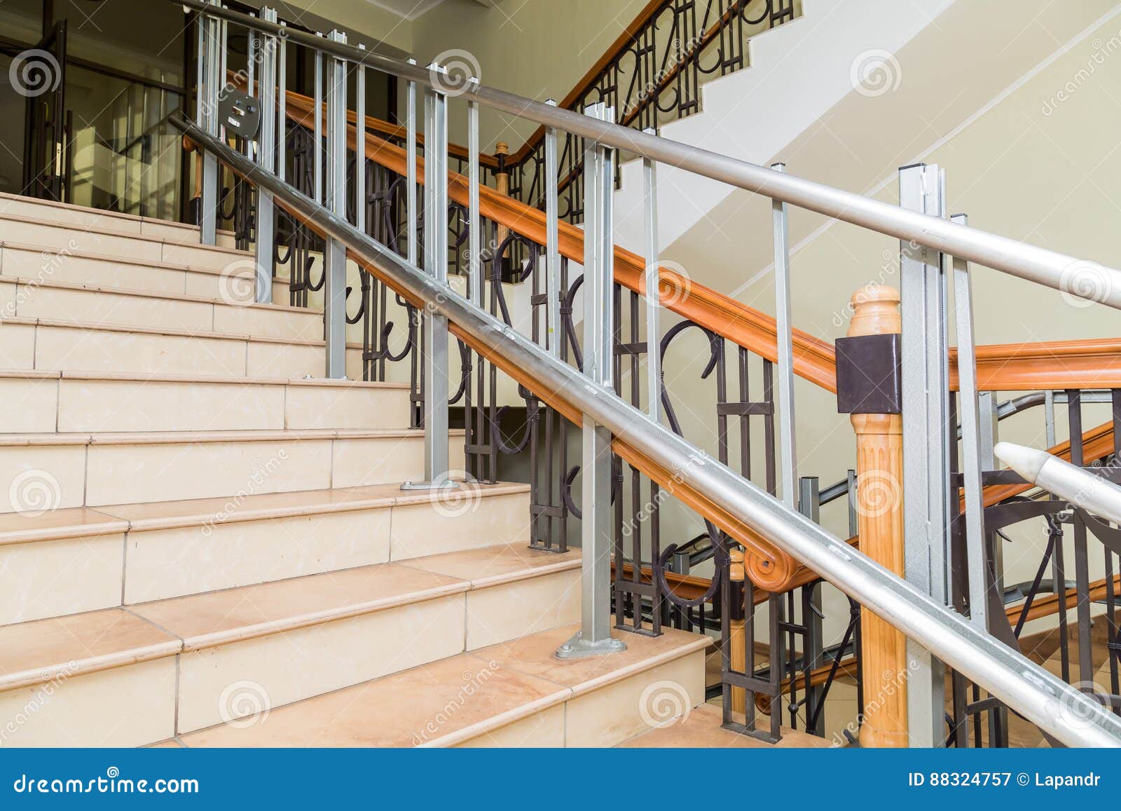 Stair Lift for the Disabled. Stairs of Public Building Stock Image ...