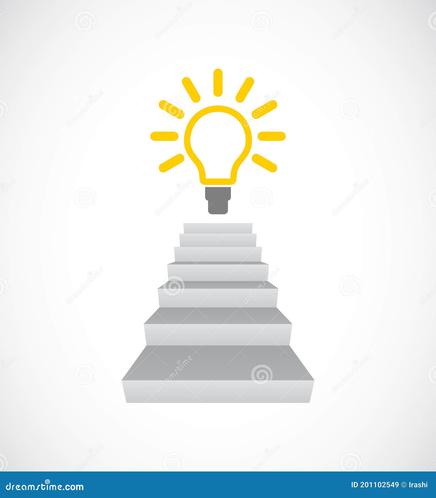 Stair with lightbulb icon stock vector. Illustration of staircase ...