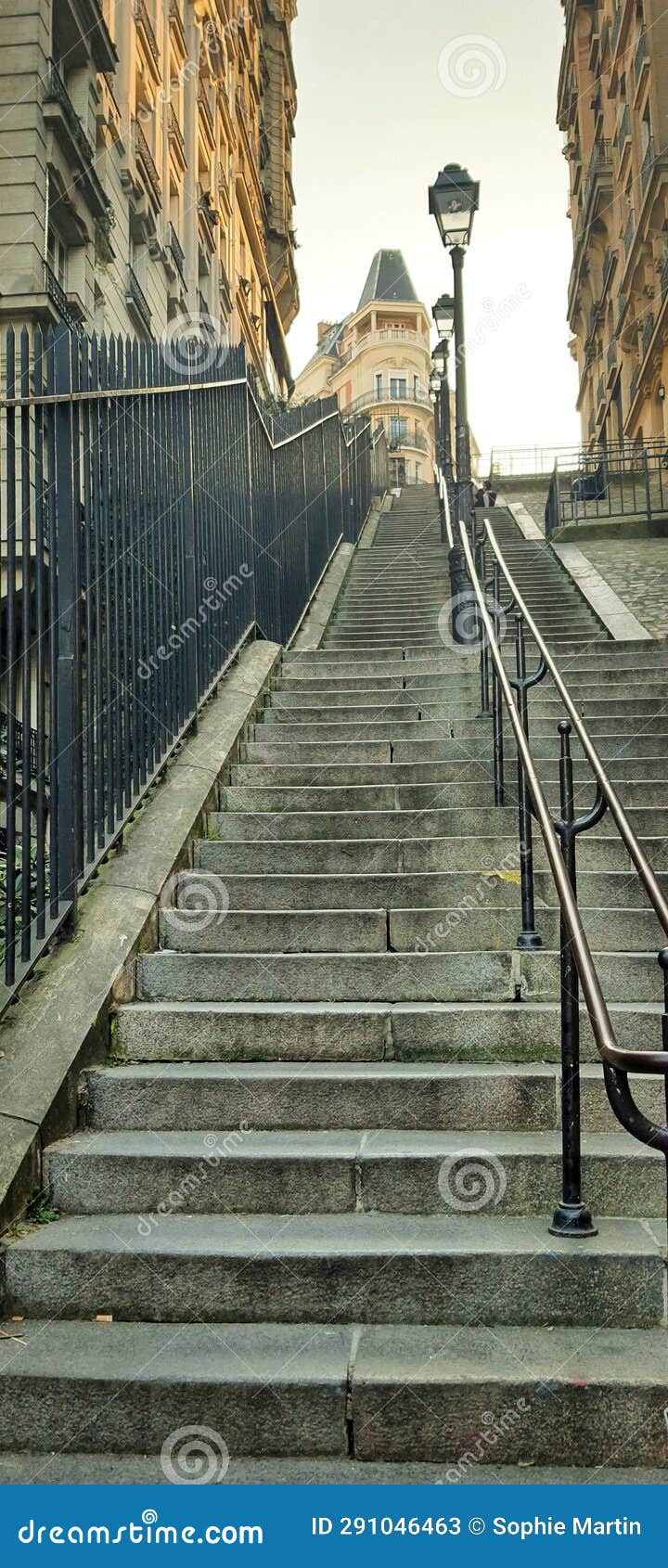Stair of Montmatre Paris stock image. Image of iron - 291046463