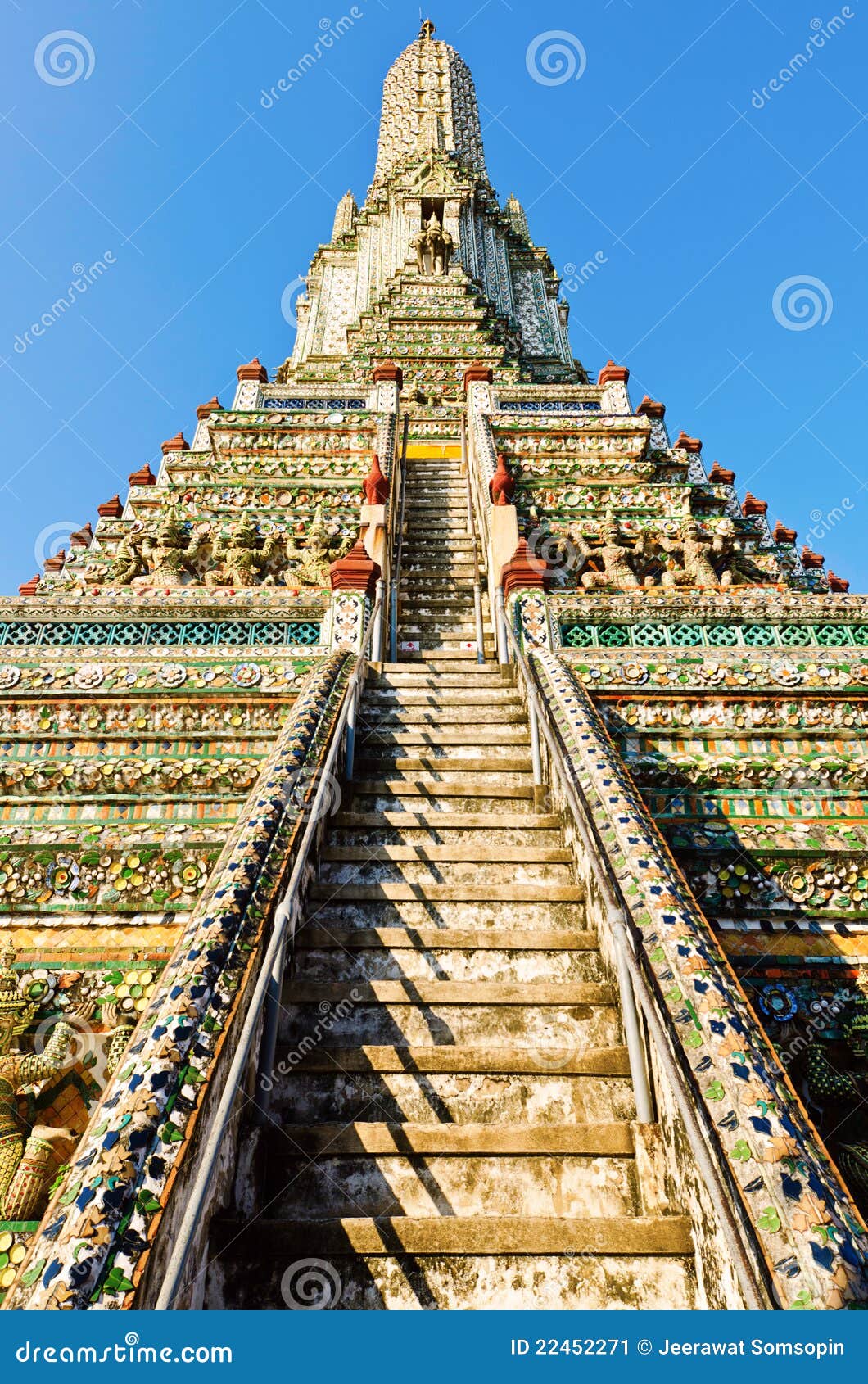 Stair of Pagoda in the Temple in Thailand Stock Image - Image of ...