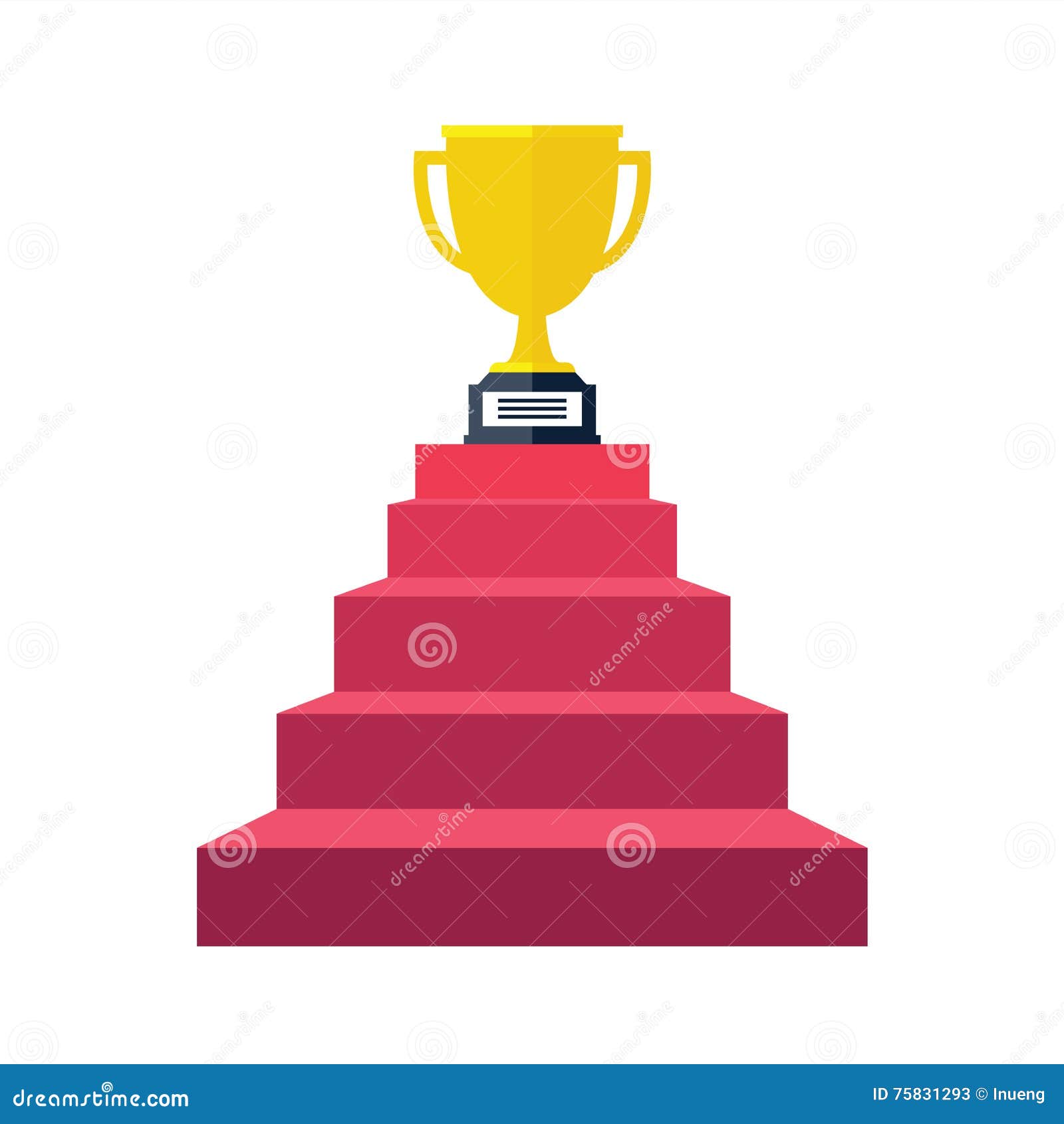 Stair Step Go To Trophy and Success, Winning. Stock Vector ...