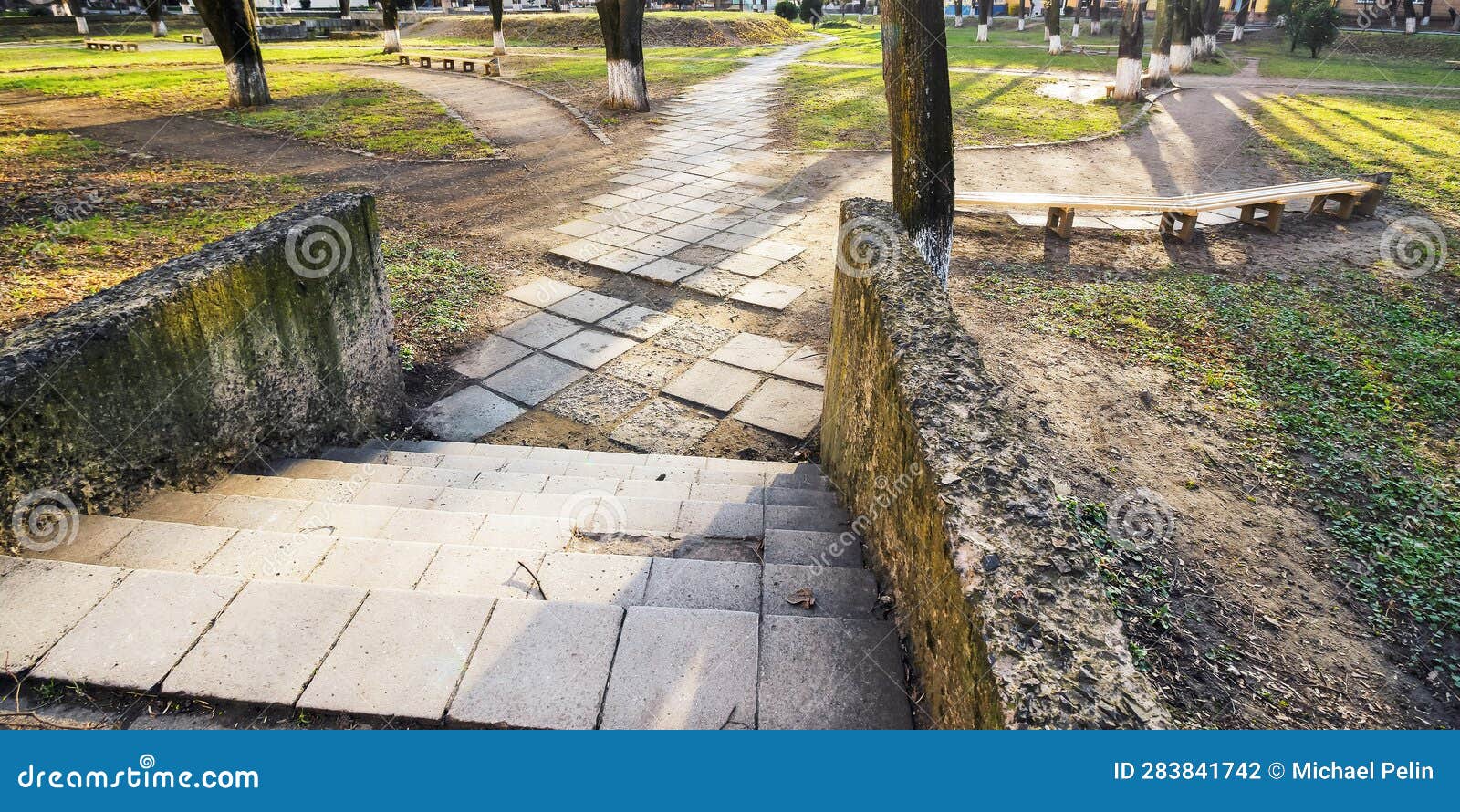 Stair Steps in the City Park Stock Photo - Image of outdoor, background ...