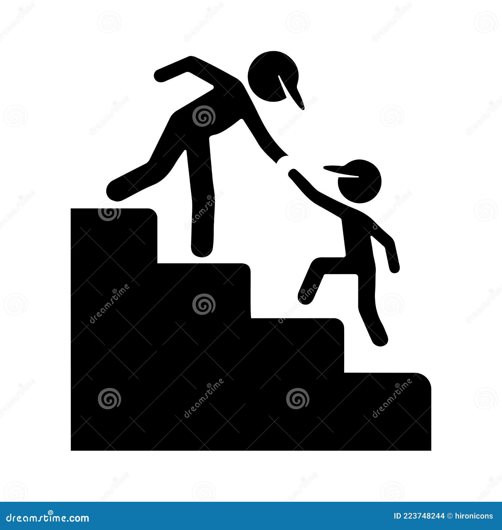 Stair Steps, Help Icon. Black Vector Graphics Stock Vector ...