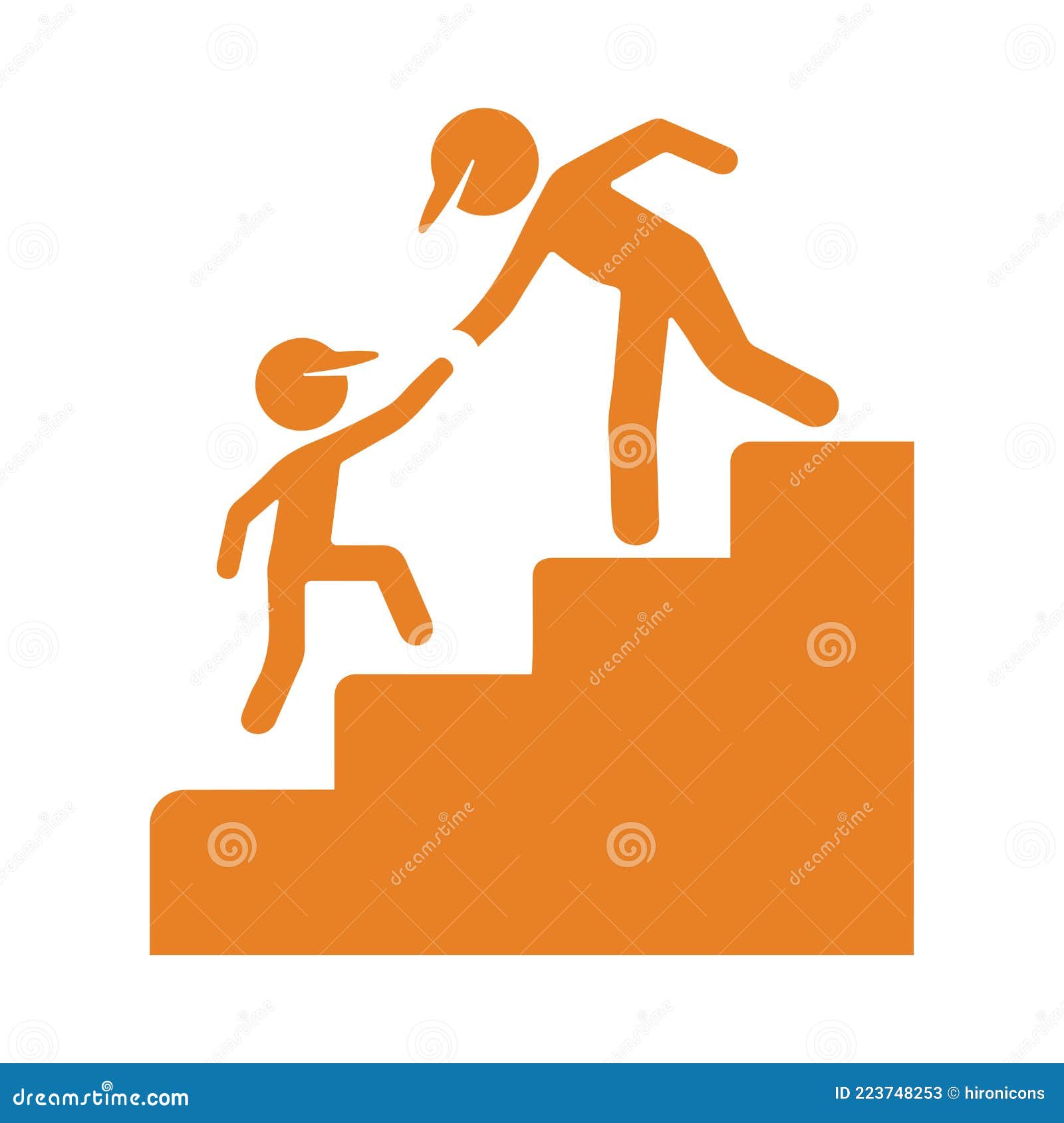 Stair Steps, Help Icon. Orange Color Vector EPS Stock Vector ...