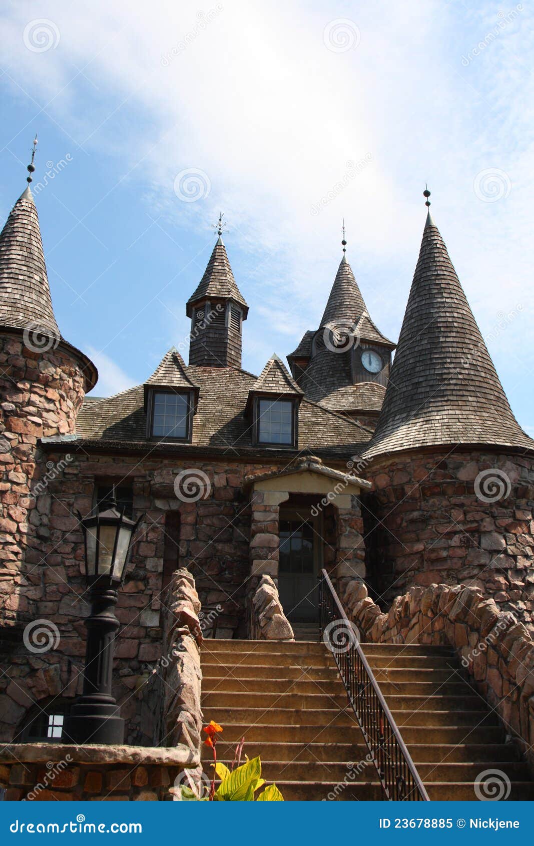 Stair To the Clock Tower of Castle Boldt Stock Image - Image of estate ...