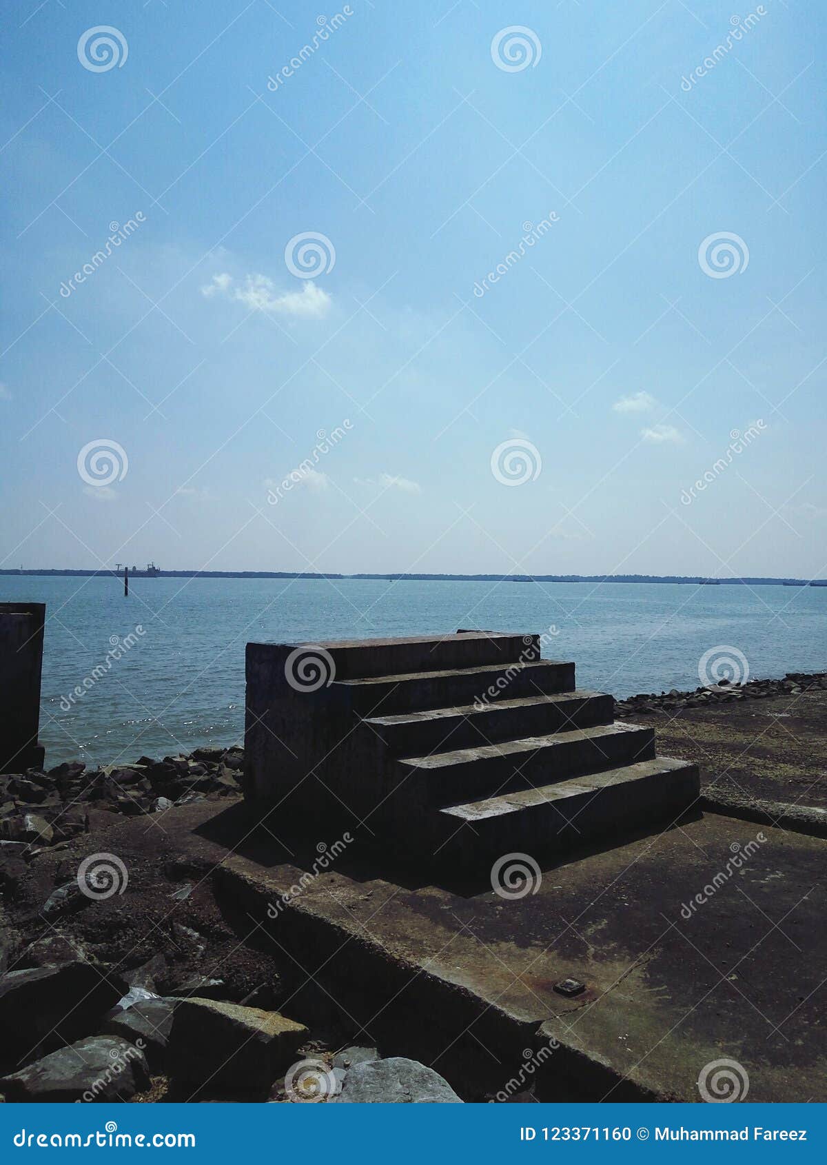Stair stock photo. Image of cloud, stair, blue, water - 123371160