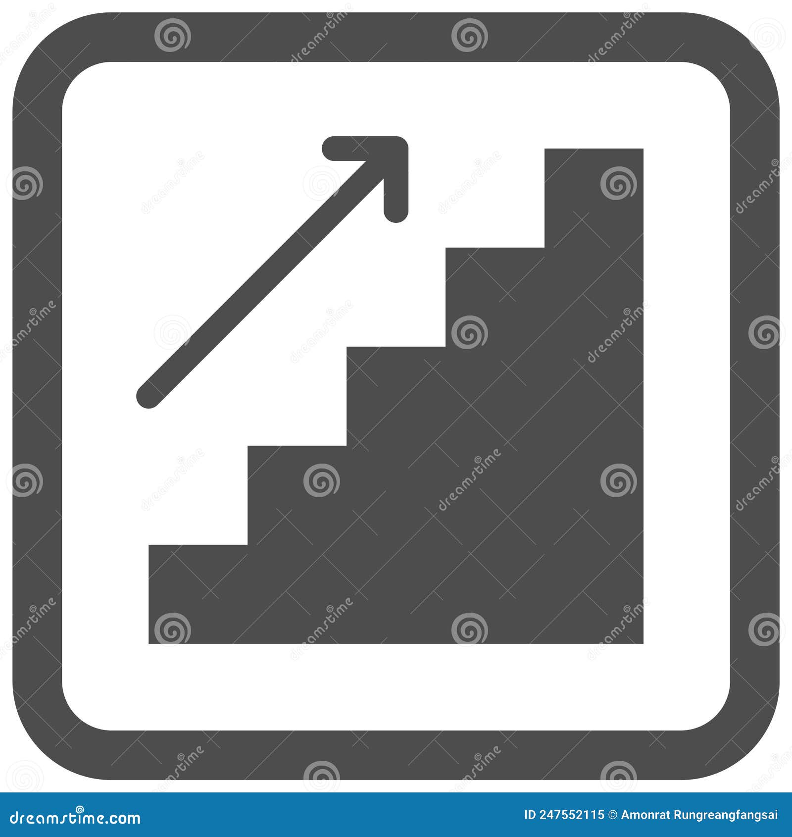 Stair Up Sign Icon, Wayfinding Sign Vector Stock Vector - Illustration ...