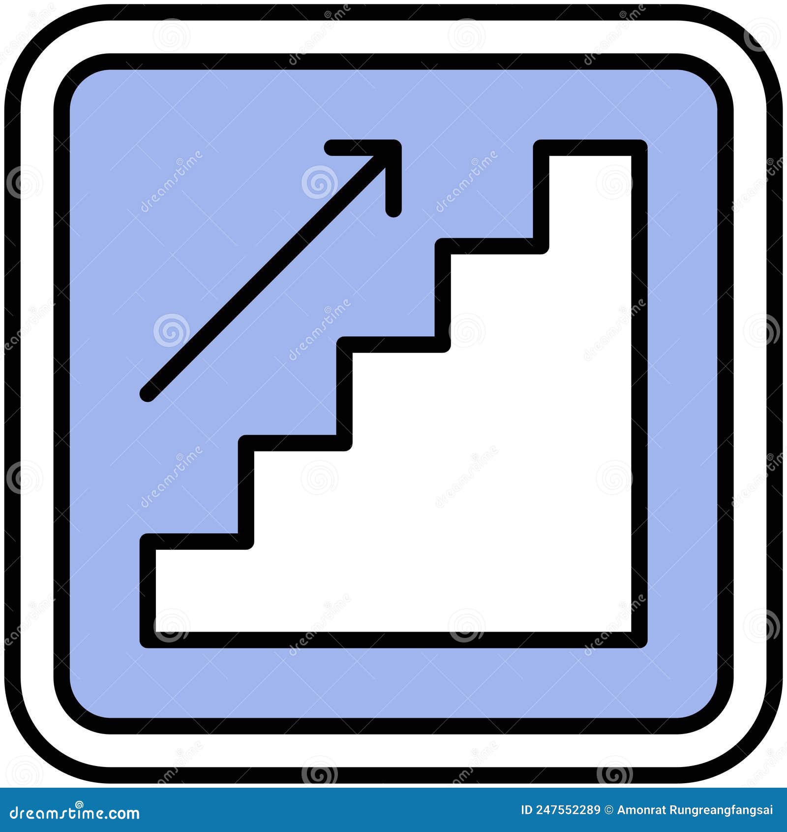 Stair Up Sign Icon, Wayfinding Sign Vector Stock Vector - Illustration ...