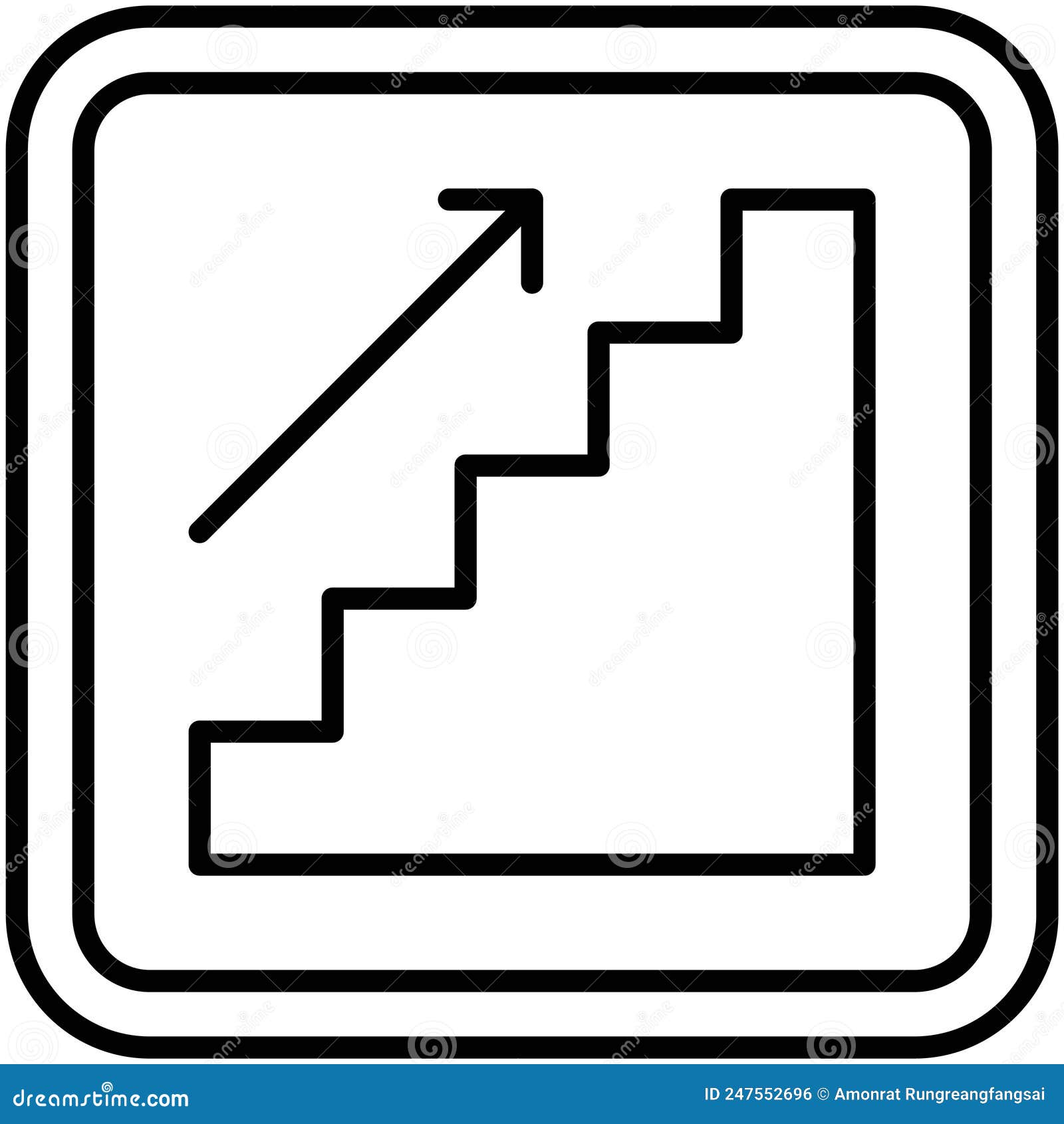 Stair Up Sign Icon, Wayfinding Sign Vector Stock Vector - Illustration ...