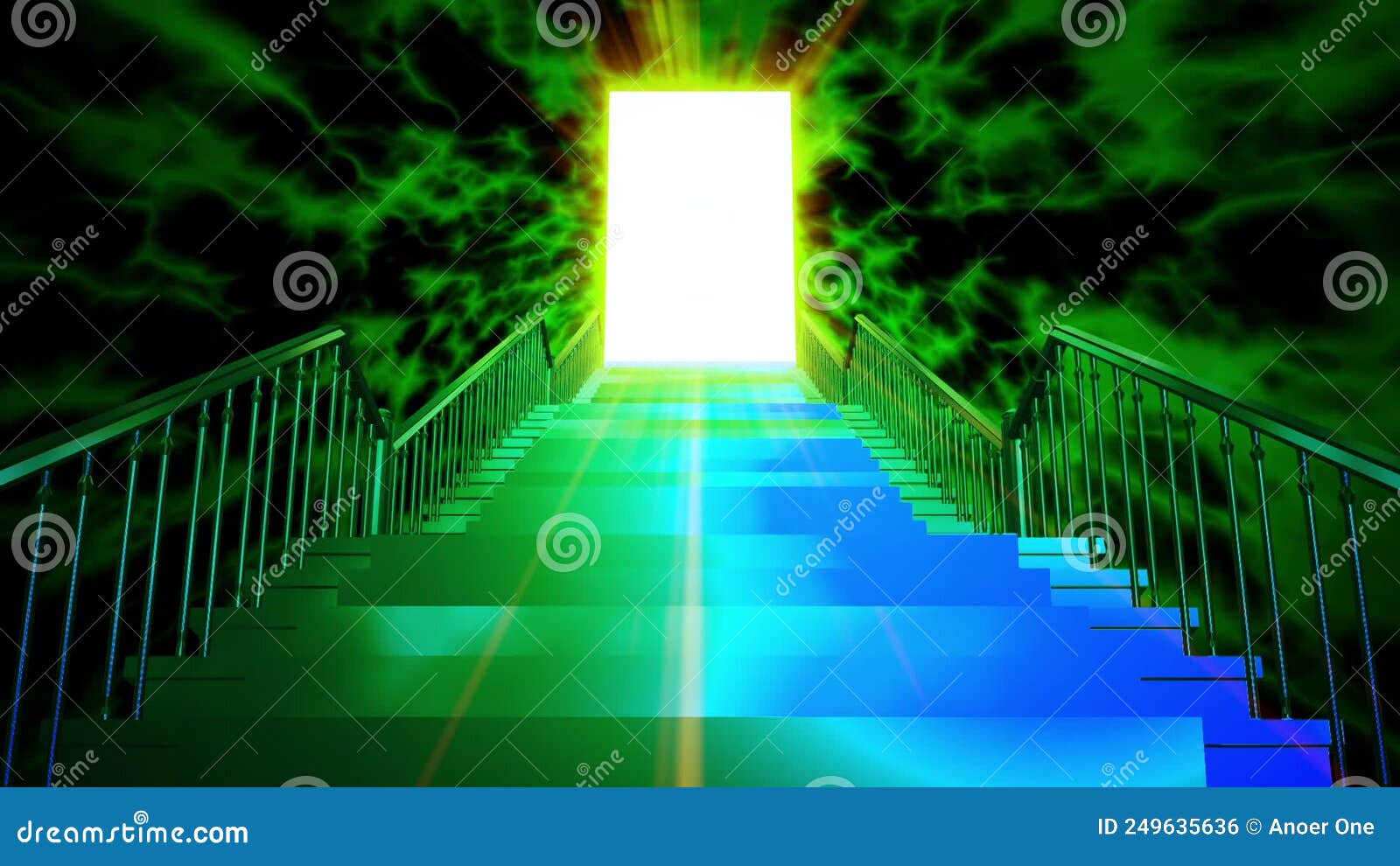 Stair Way Gate Steps Shine Door Animation Stock Footage - Video of ...