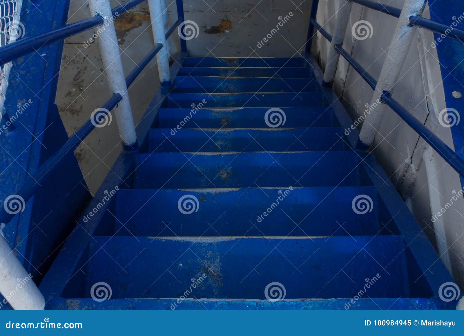 Staircase aboard the ship stock image. Image of railing - 100984945