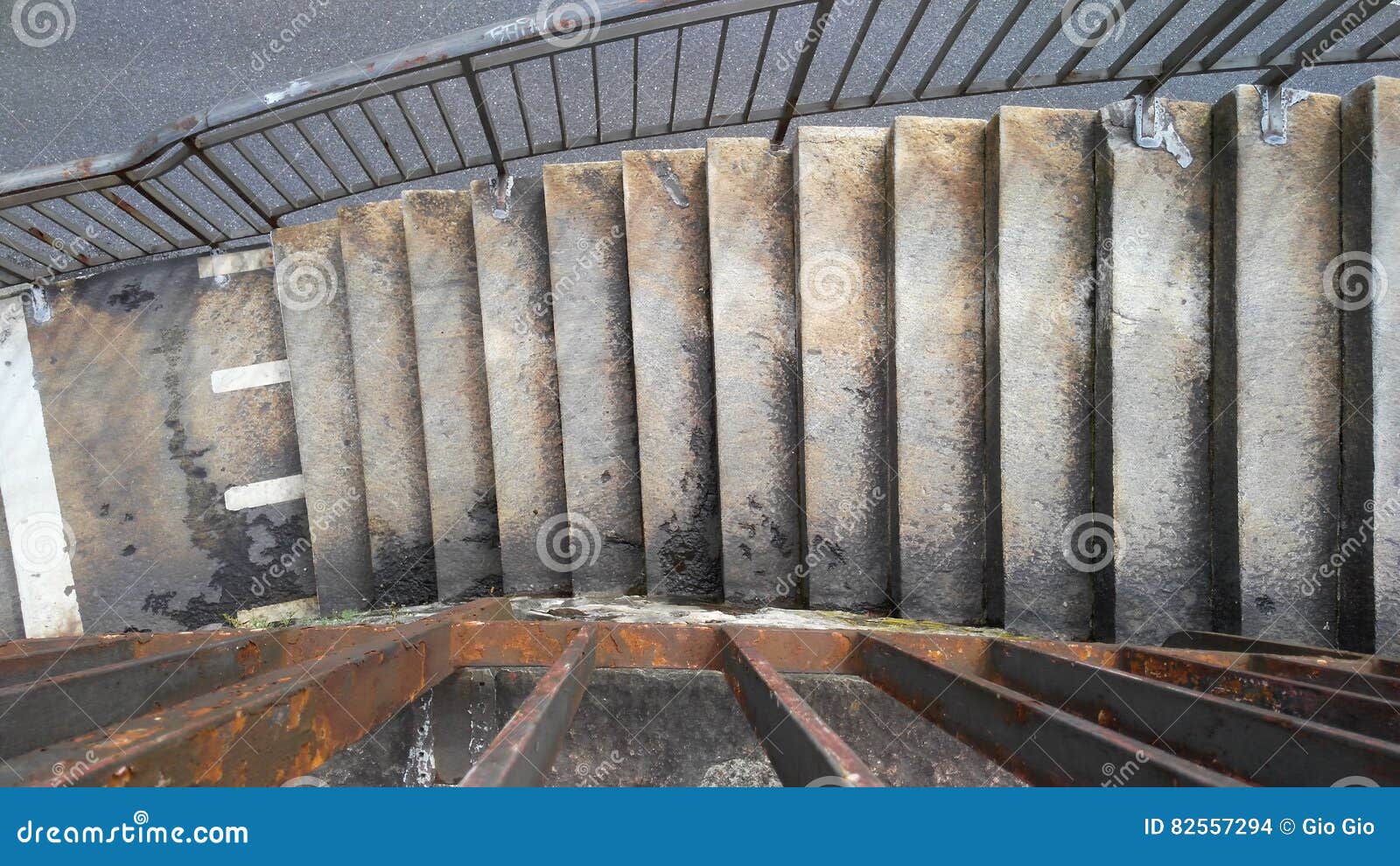 Staircase from above stock photo. Image of rusty, balcony - 82557294