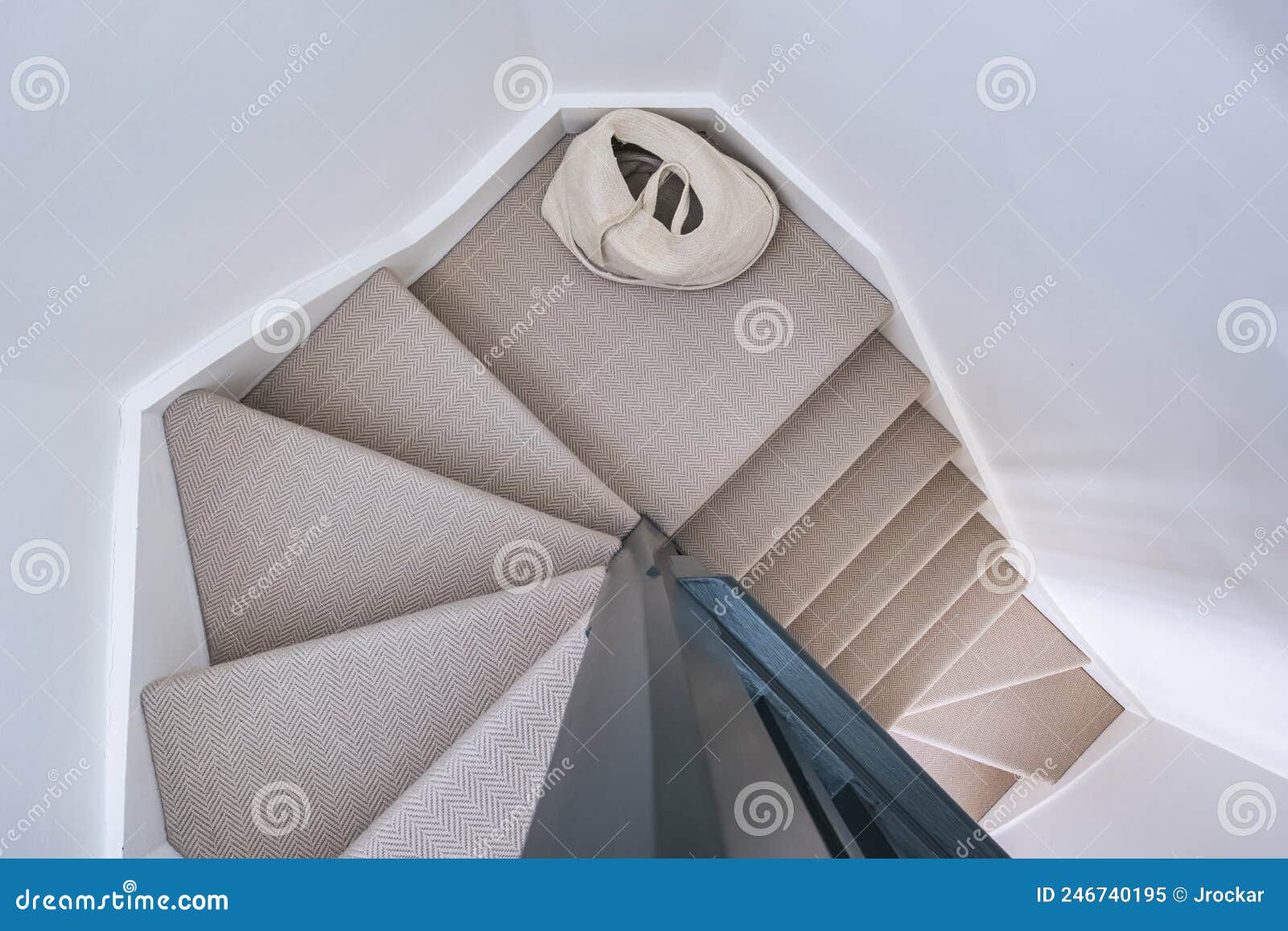 Staircase from above stock image. Image of townhouse - 246740195