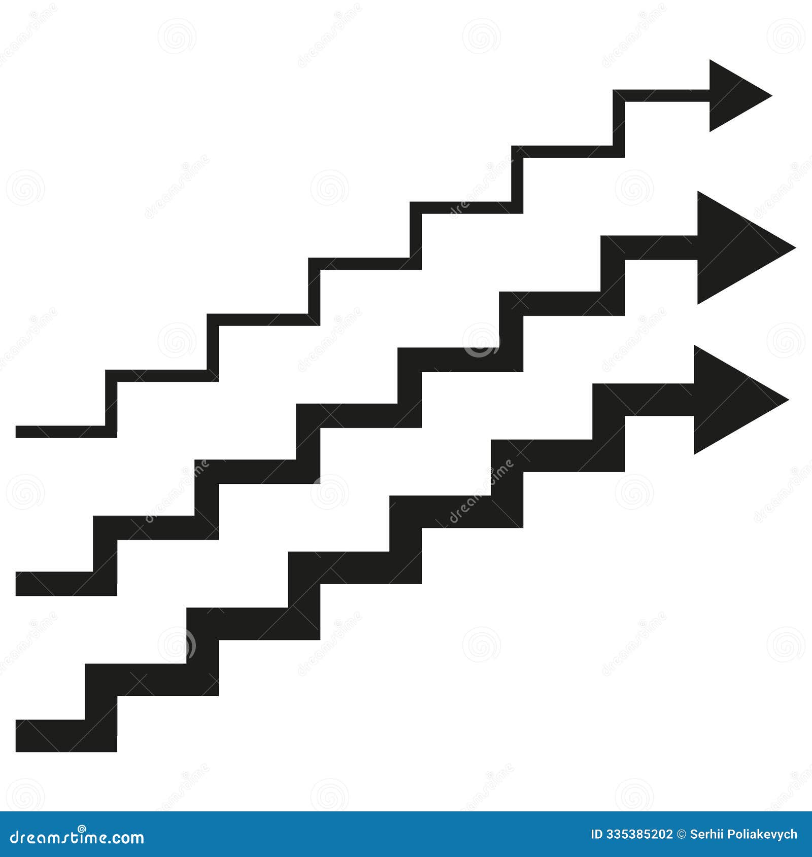 Staircase Arrow Icon. Abstract Step Pattern. Upward Progress Symbol ...