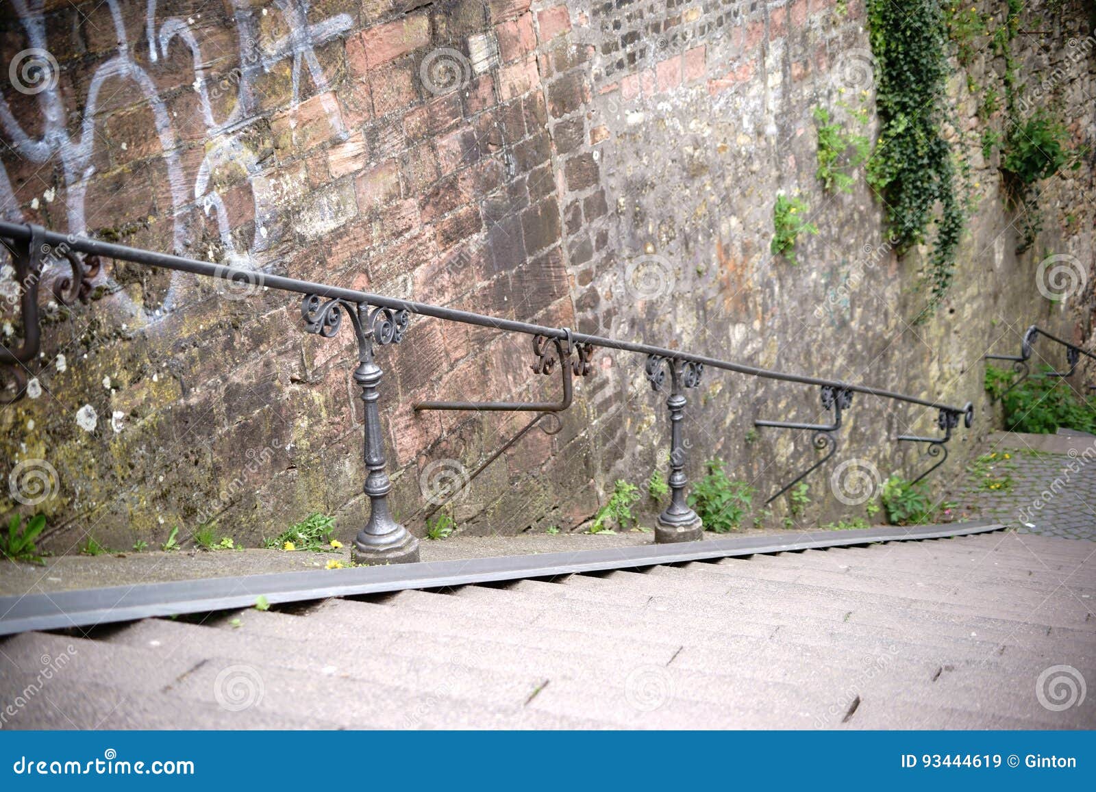 Staircase with Bicycle Rail Stock Image - Image of plate, staircase ...
