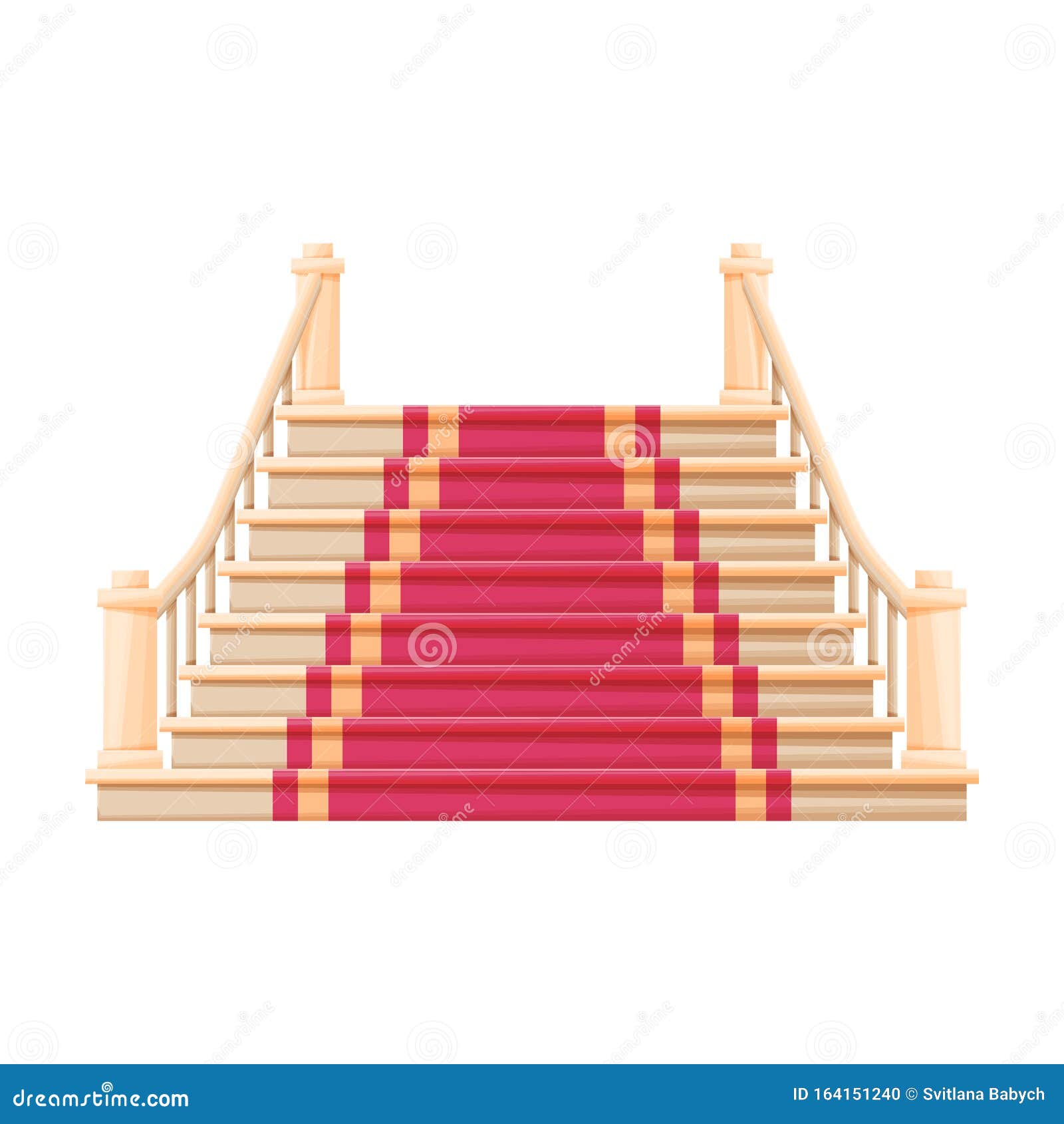 Staircase With Carpet Vector Icon.Cartoon Vector Icon Isolated On White ...