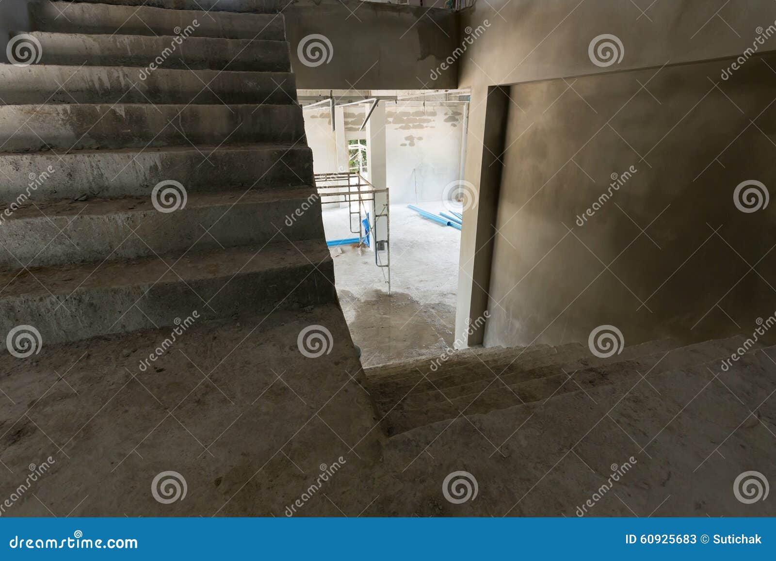 Staircase Cement Concrete Structure in Residential House Stock Image ...