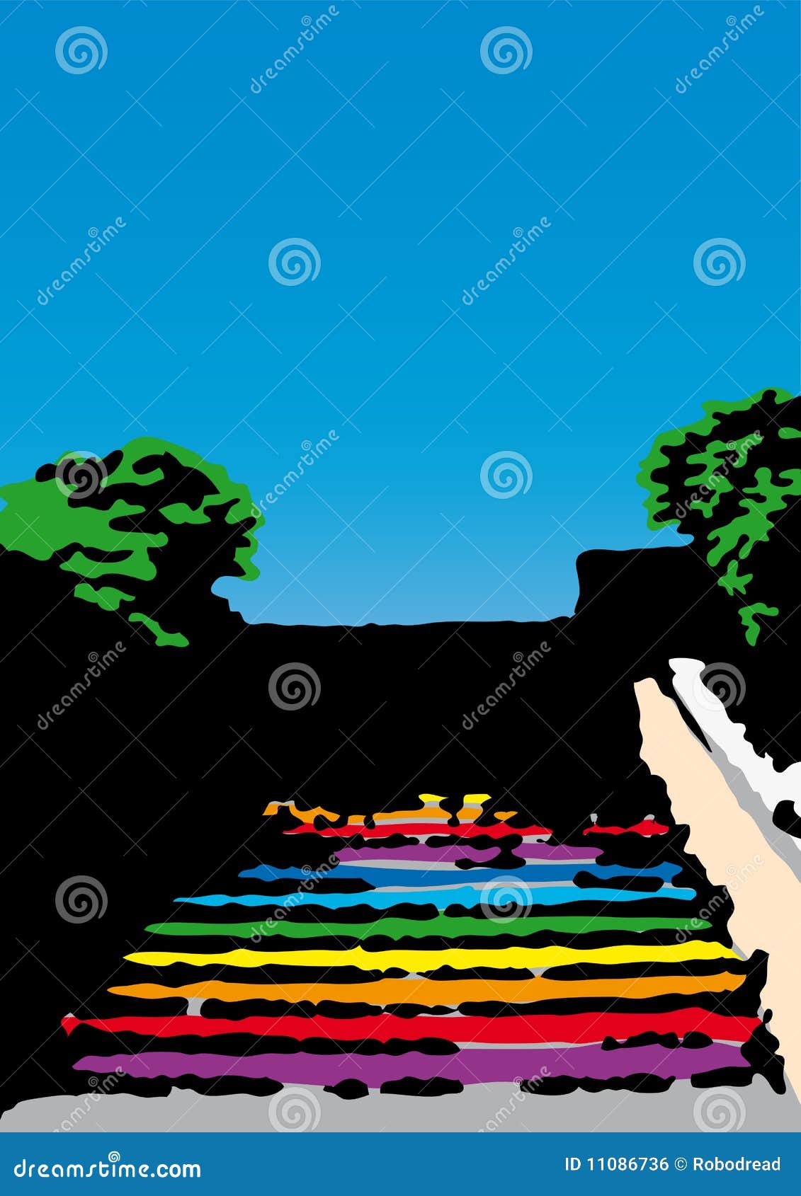 Staircase colored (vector) stock vector. Illustration of accretion ...