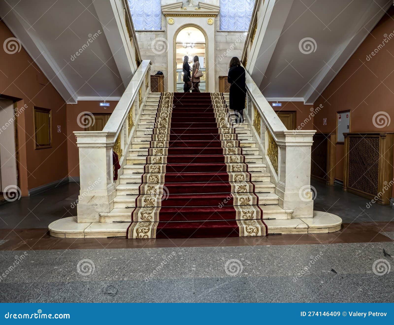 Staircase Covered with Carpet in the Theater Editorial Stock Image ...