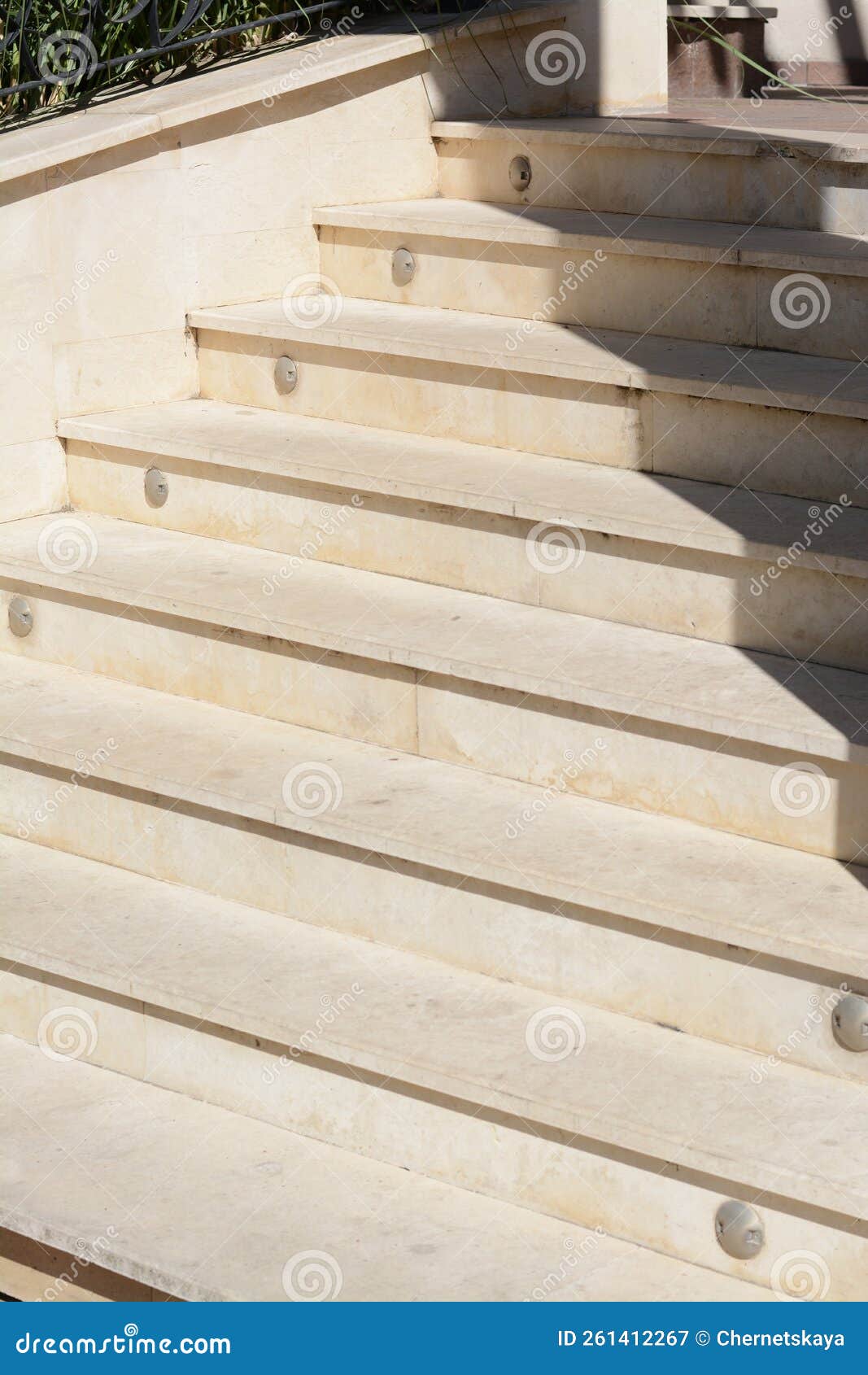 Staircase Covered with Tiles Outdoors on Sunny Day, Closeup Stock Image ...