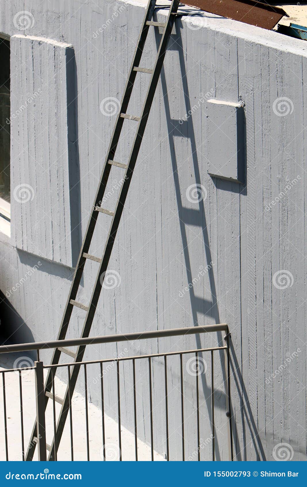 The Ladder Serves To Climb Up and Down Stock Image - Image of wall ...