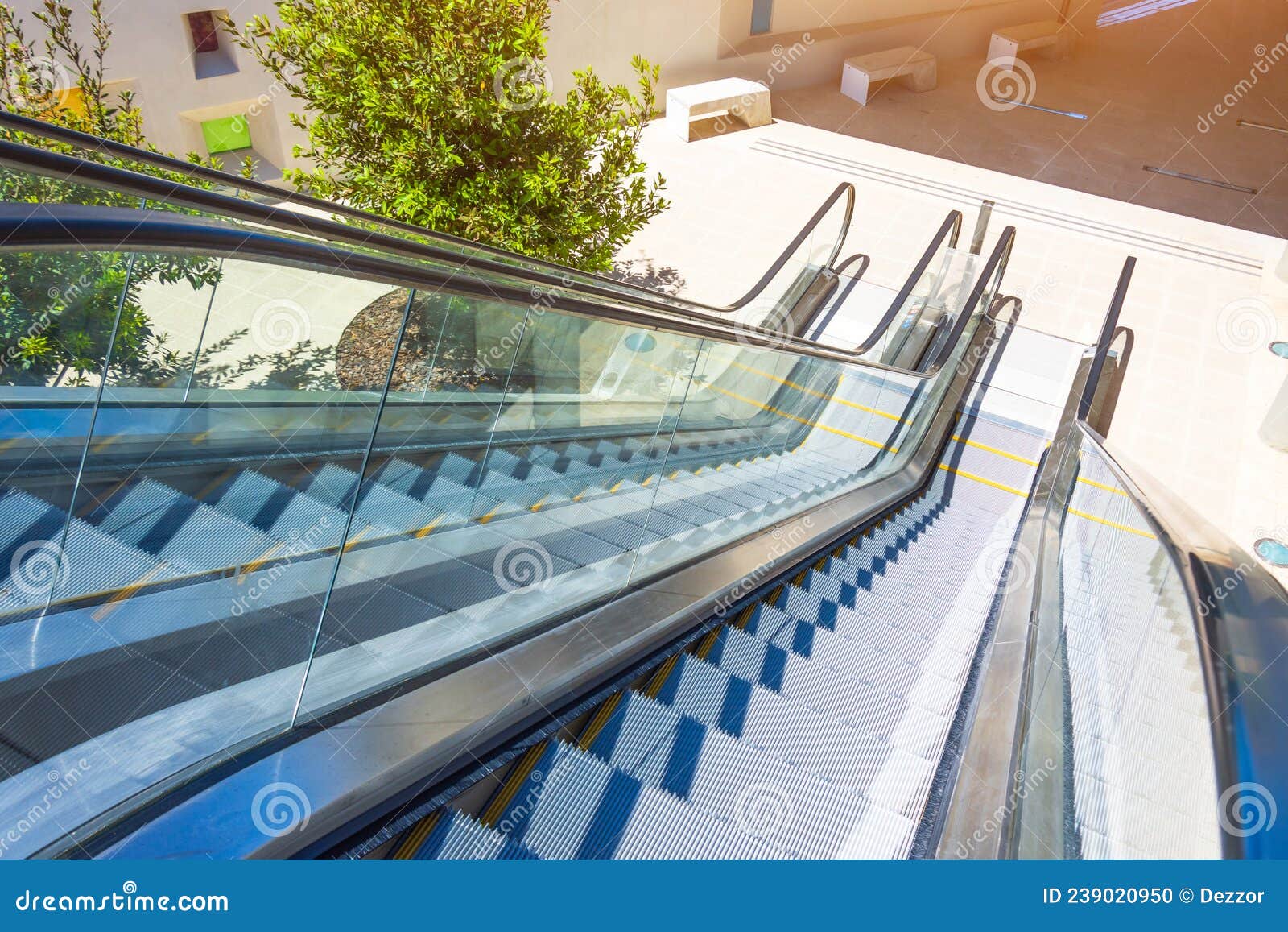 Staircase Between Escalator. Stock Photography | CartoonDealer.com ...