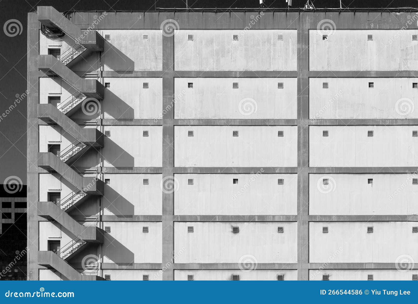 Staircase on Exterior of High Rise Warehouse. Building Abstract ...