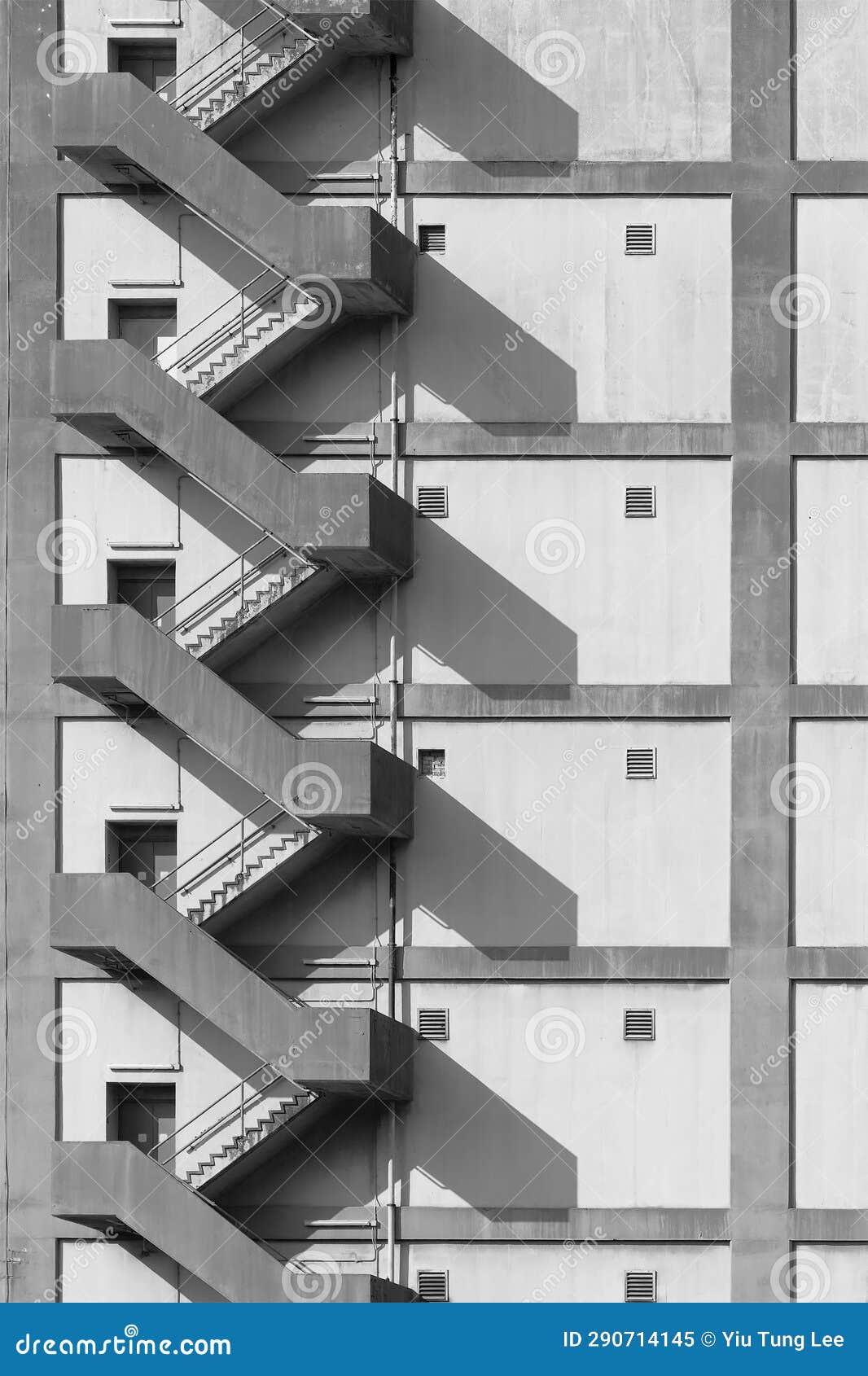 Staircase on Exterior of High Rise Warehouse. Building Abstract ...