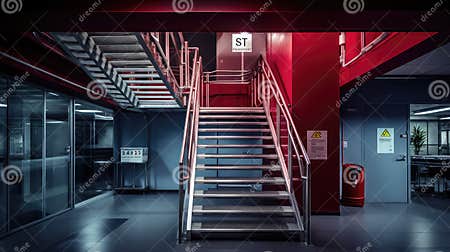 Staircase fire exit stock illustration. Illustration of safety - 336171162