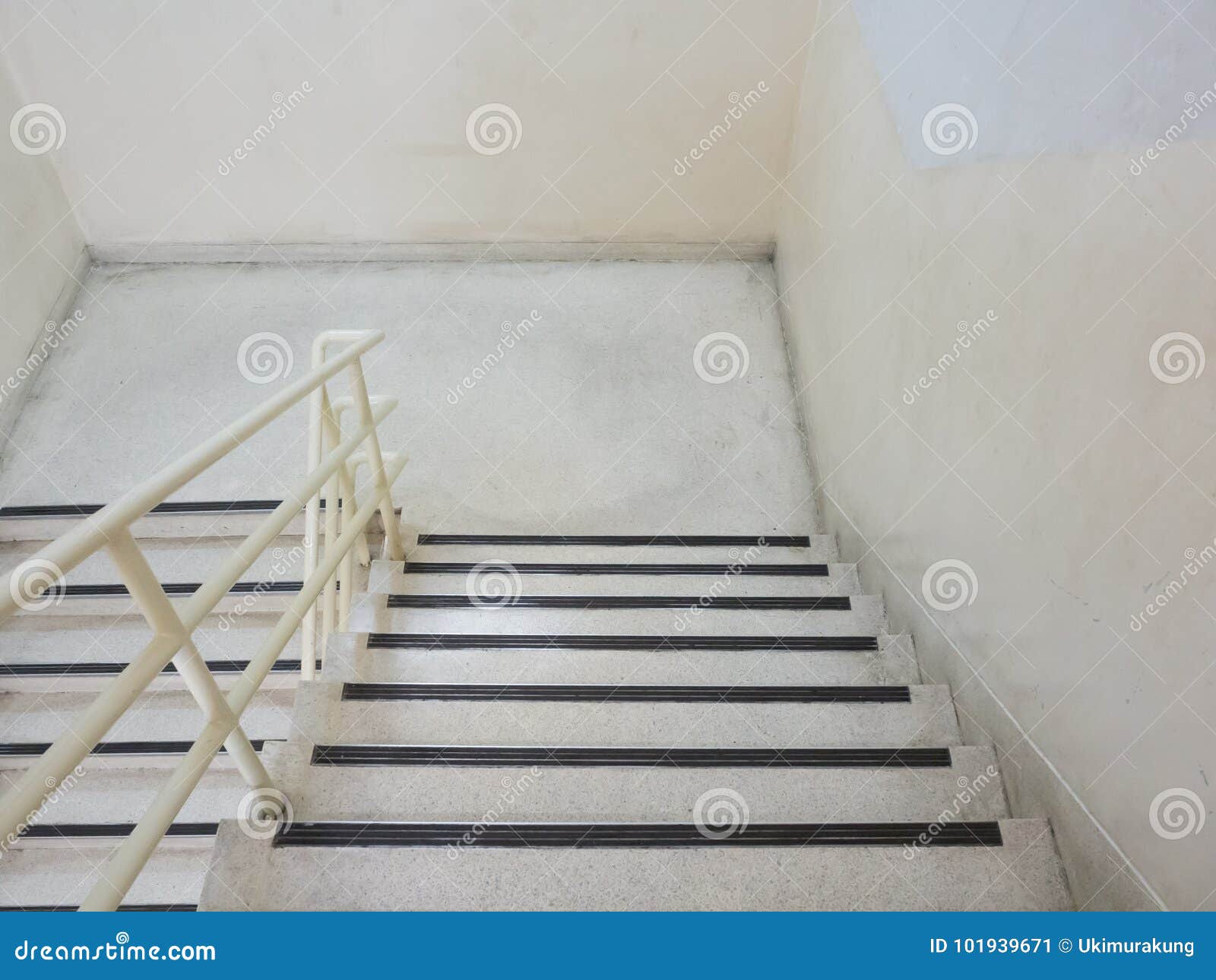 Staircase Fire Exit Down in the Building Stock Image - Image of step ...