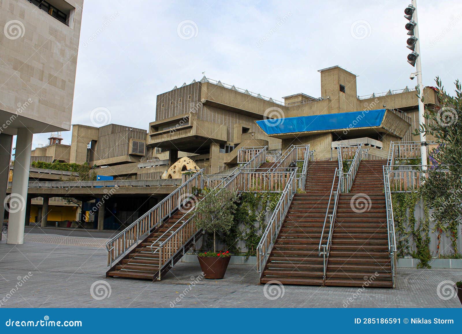 A Staircase in Front of a Building Stock Image - Image of facade ...