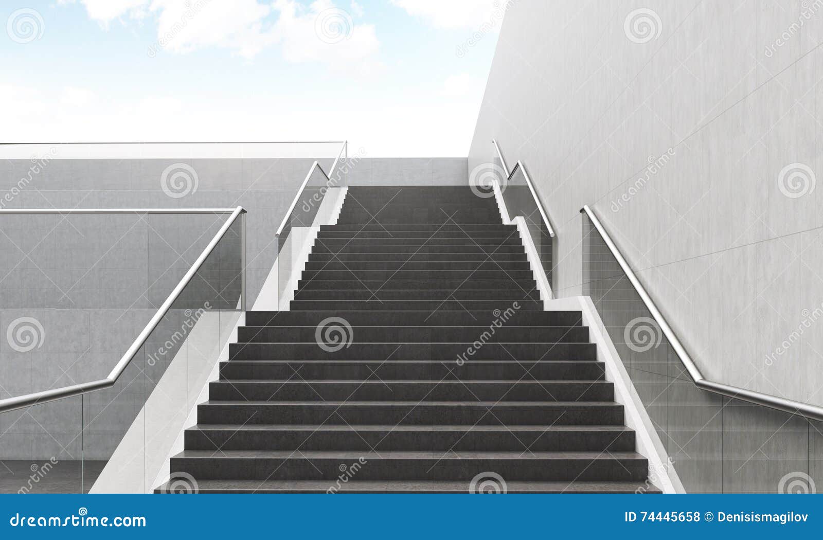 Staircase front view stock illustration. Illustration of ascending ...