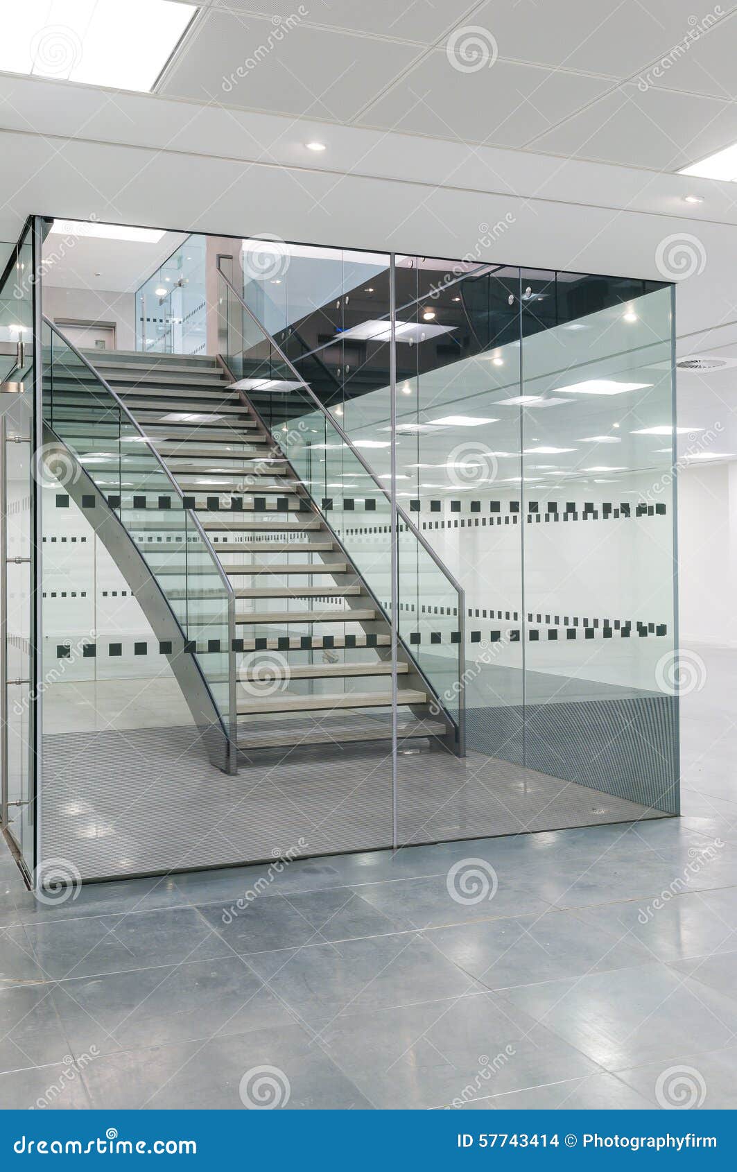 Staircase in Glass Partition Stock Photo - Image of business, feature ...