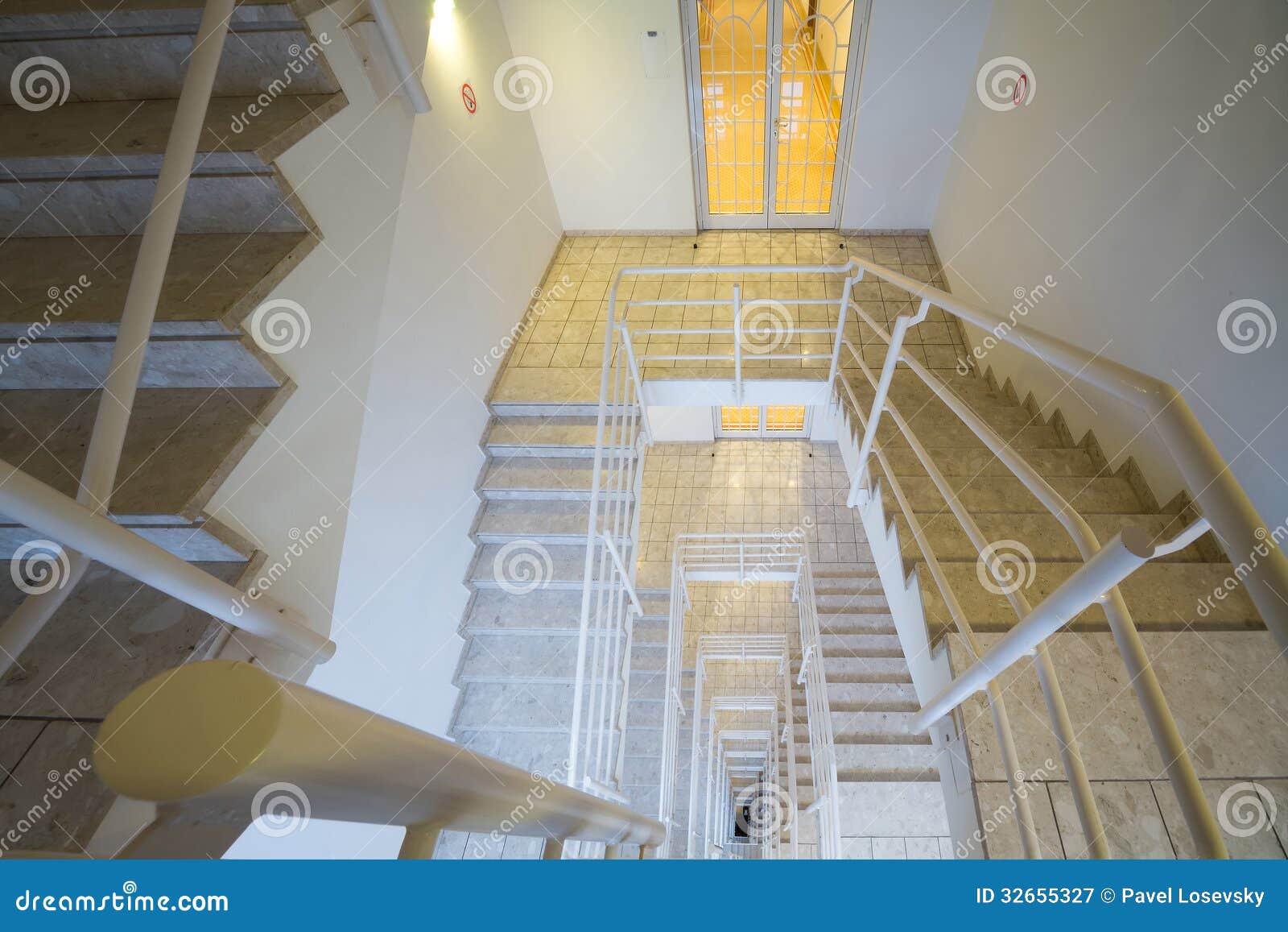 Staircase going down stock image. Image of building, contemporary ...