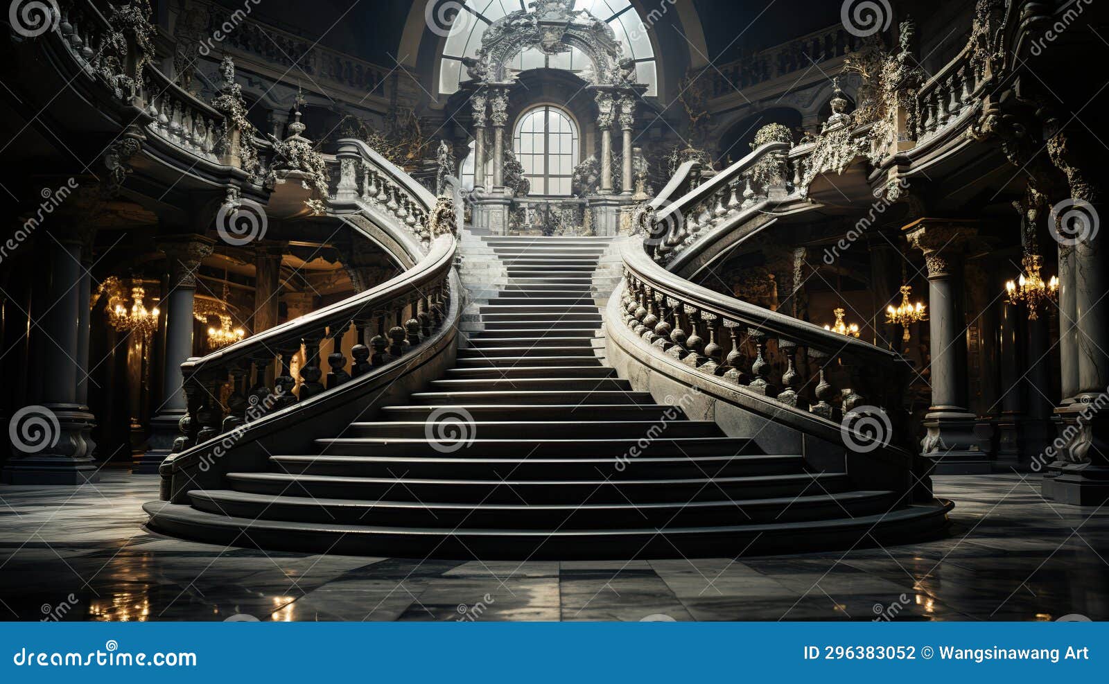 Staircase in the Hall of the Royal Palace Stock Illustration ...