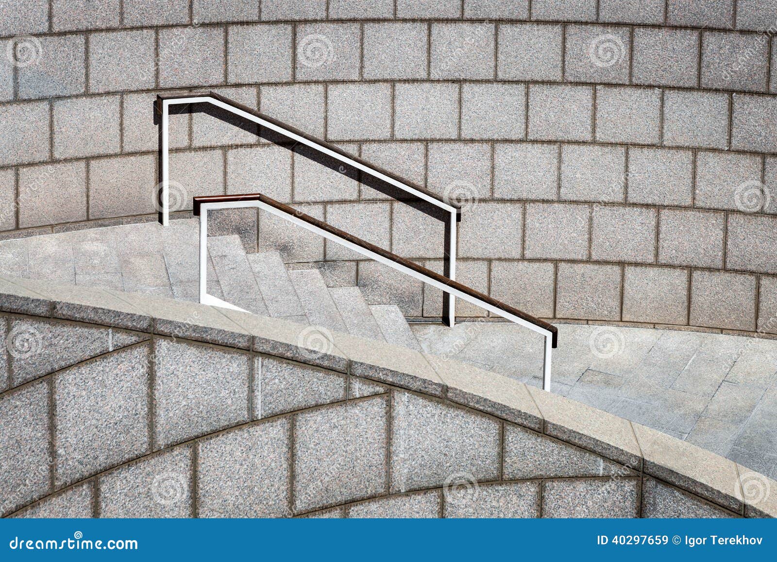 Staircase with a handrail stock image. Image of stone - 40297659