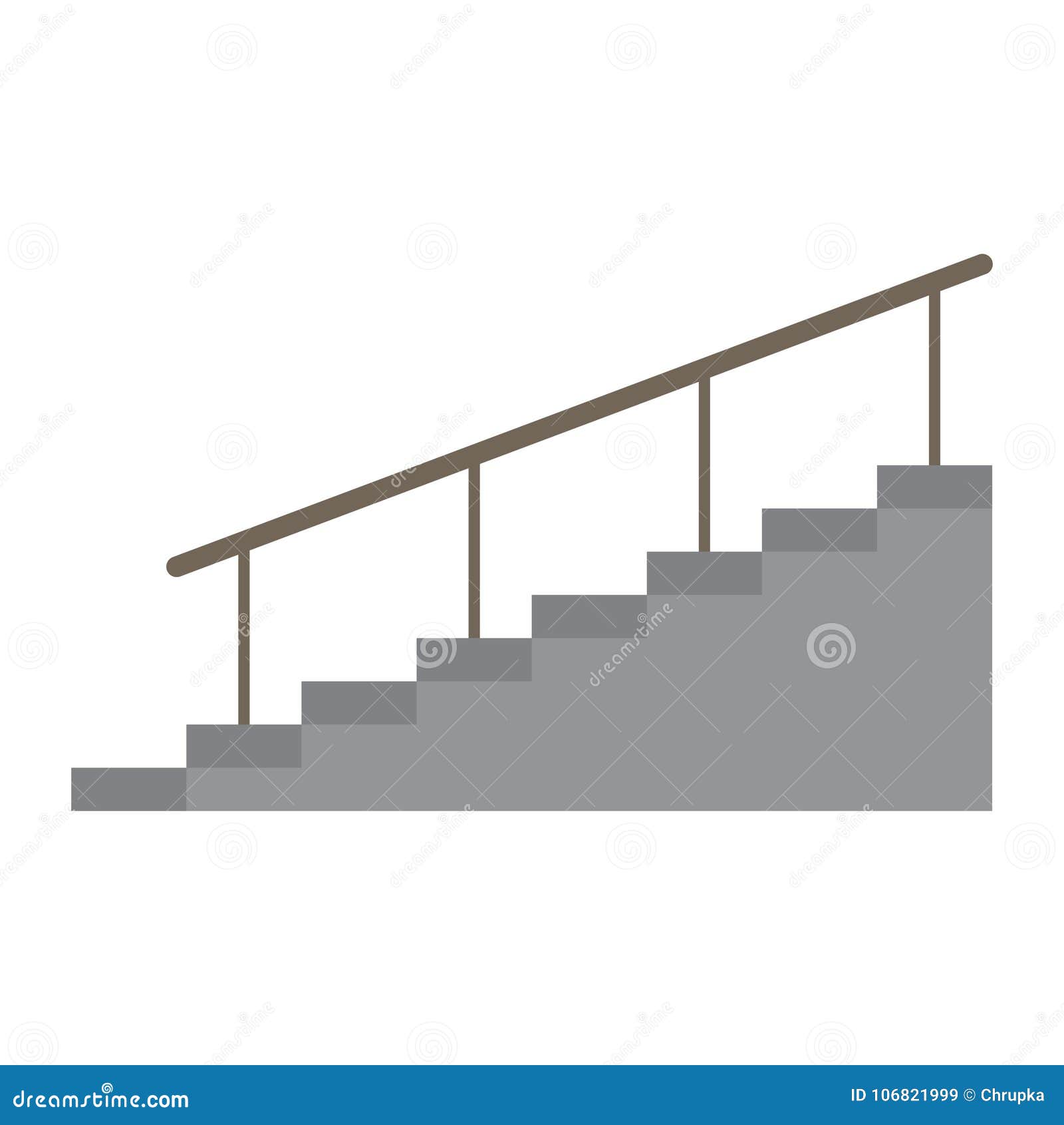 Staircase with handrail stock vector. Illustration of success - 106821999