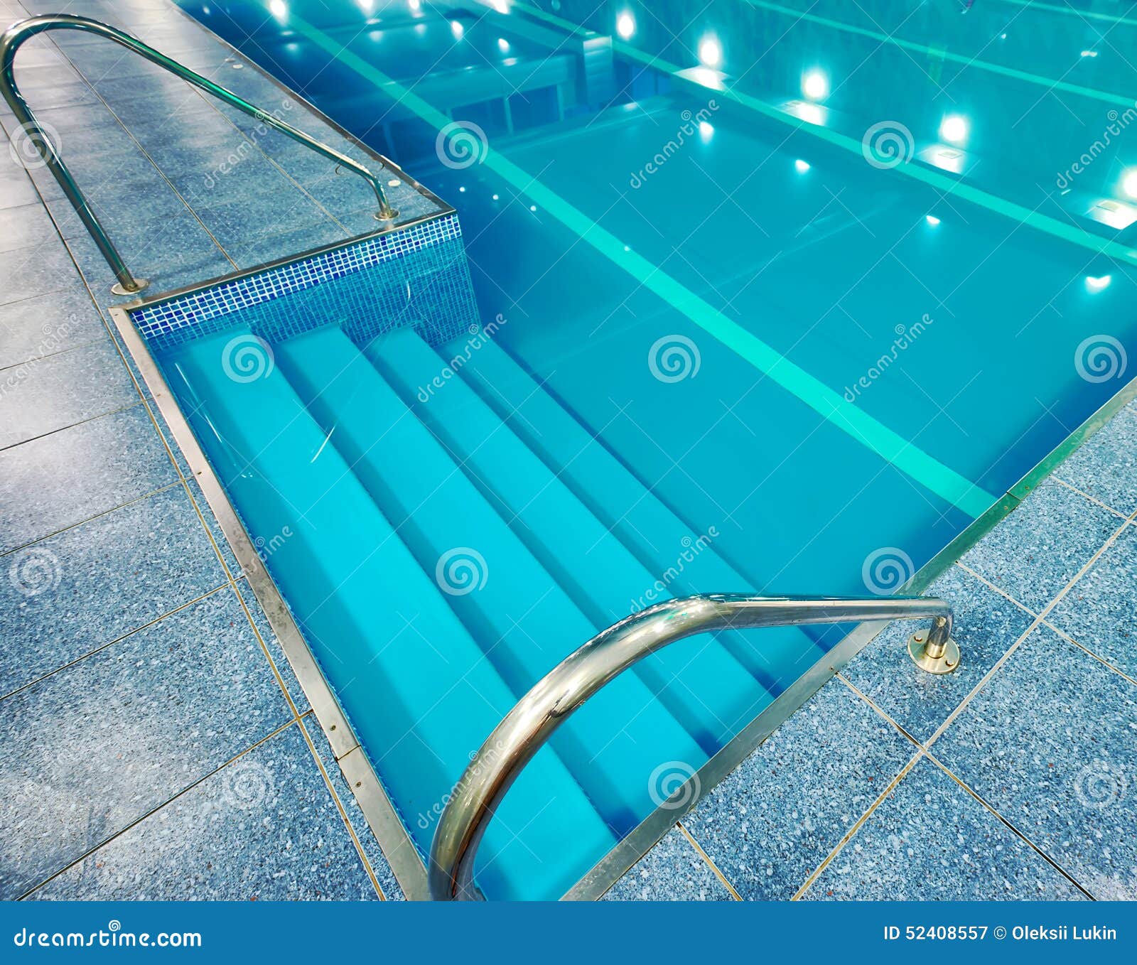Staircase with Handrails into the Pool Stock Image - Image of pattern ...