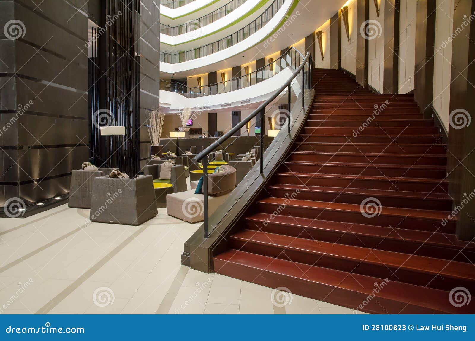 Staircase in hotel lobby stock image. Image of decorating - 28100823