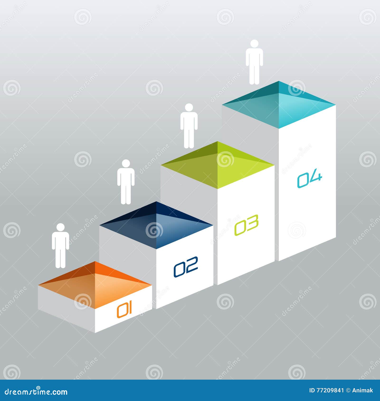 Staircase Infographic Vector 3D Chart, Graph, Digital Diagram, Workflow ...
