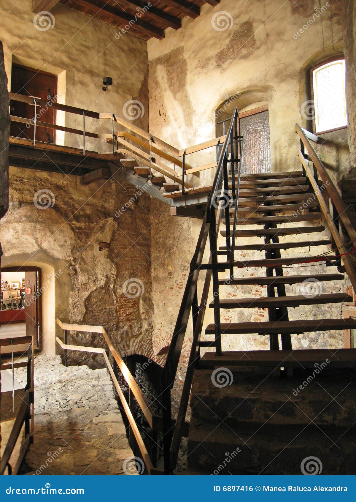 Staircase Inside of Castle stock photo. Image of sign - 6897416