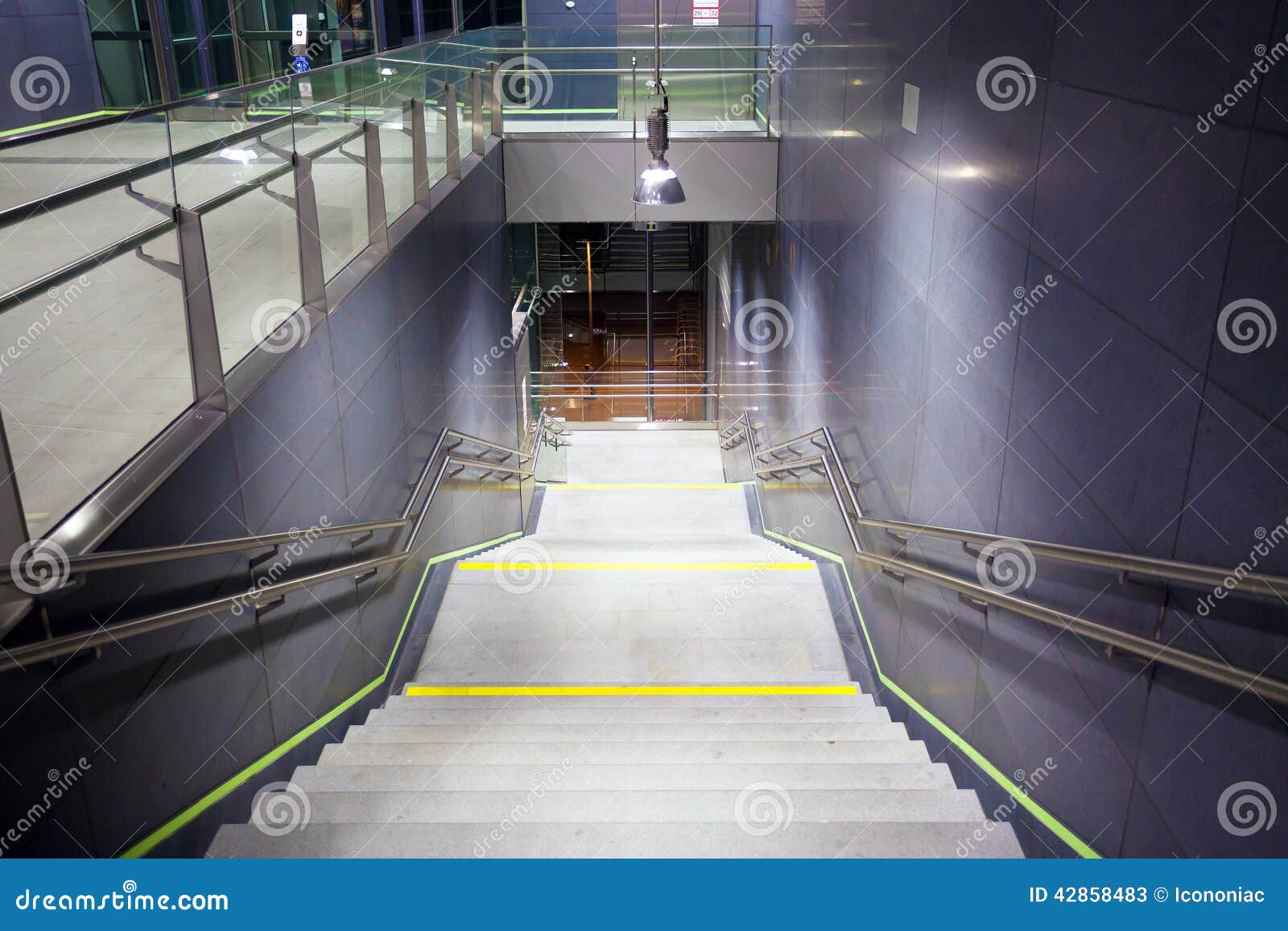 Staircase Inside a Public Metro Station Stock Image - Image of subway ...