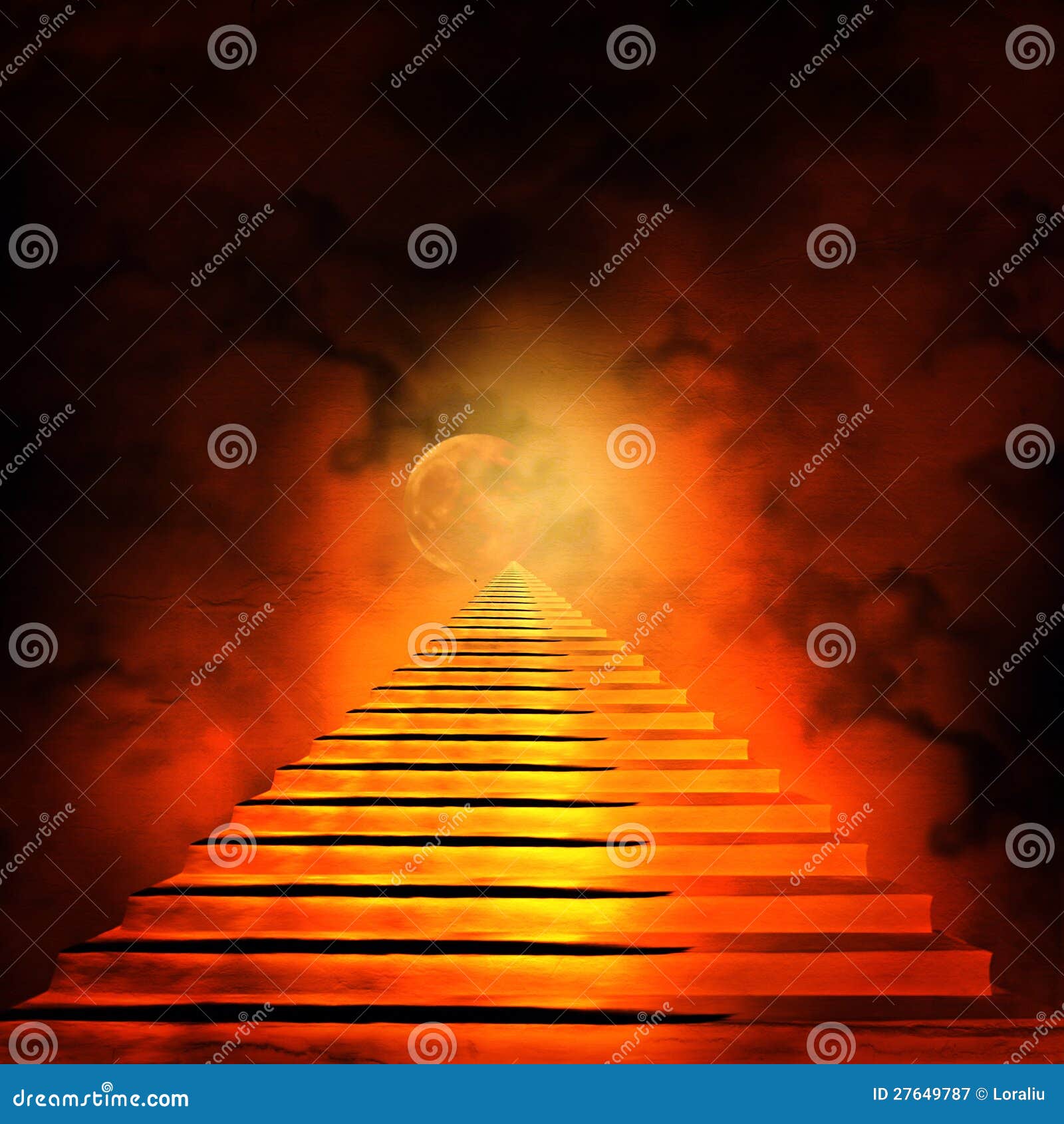 Staircase Leading To Heaven or Hell Stock Illustration - Illustration ...