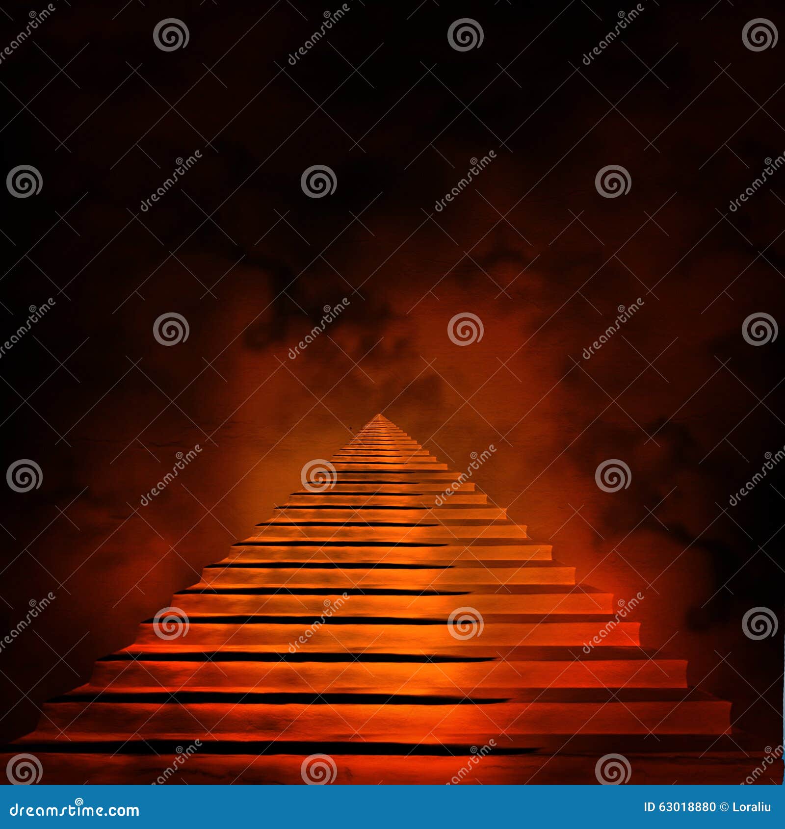 Staircase Leading To Heaven or Hell Stock Illustration - Illustration ...