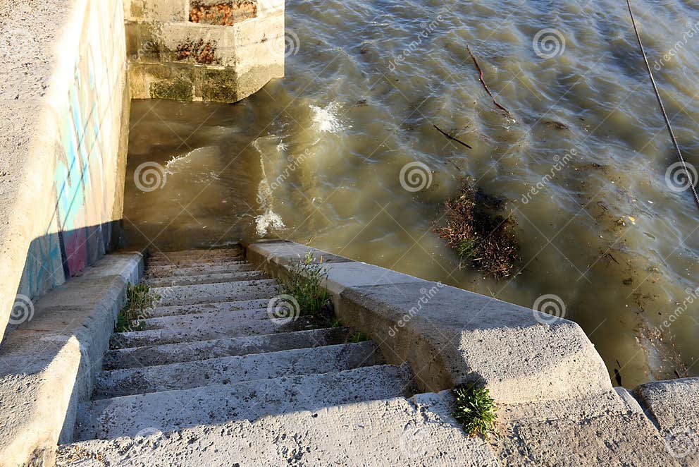 Staircase Leading To the River Bank Stock Image - Image of summer ...