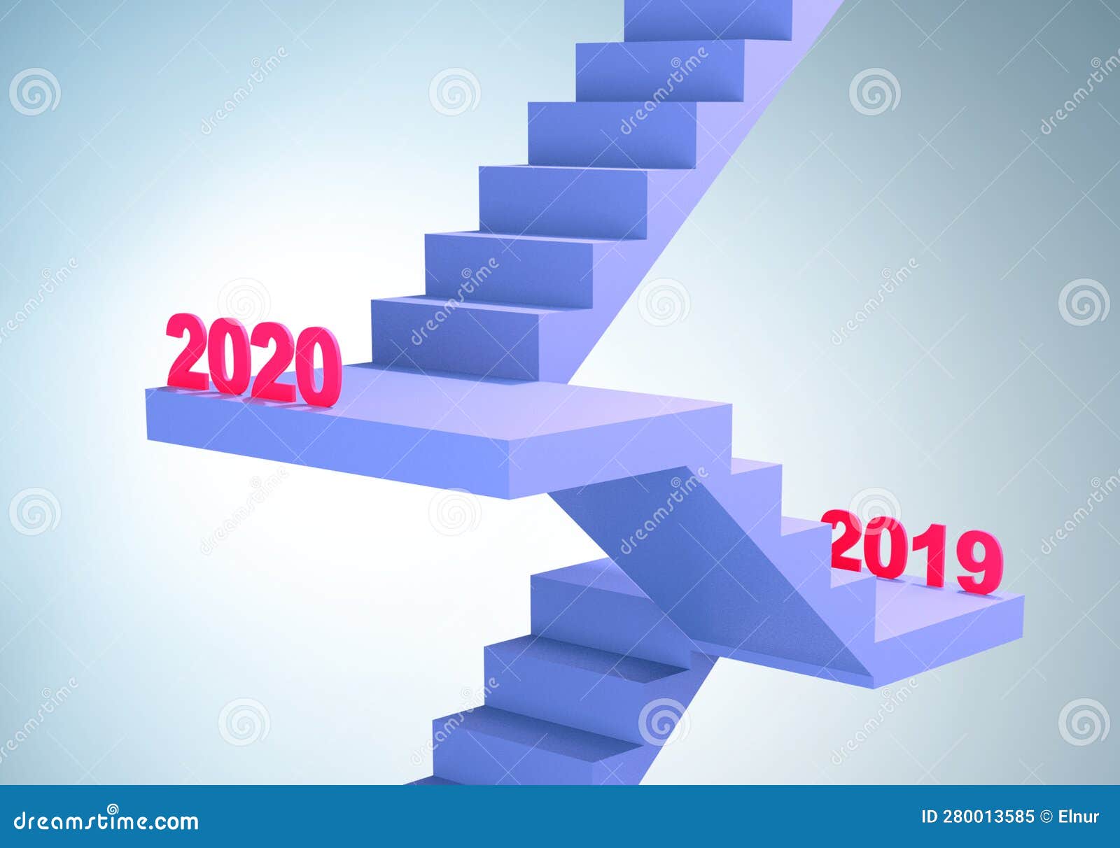 Staircase with Many Different Years - 3d Rendering Stock Illustration ...
