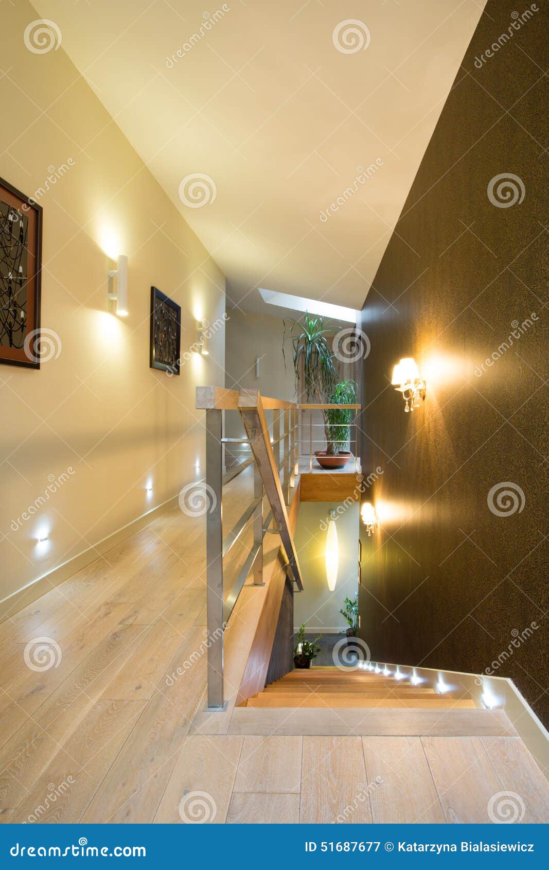 Staircase in a Modern Apartment Stock Image - Image of private, space ...