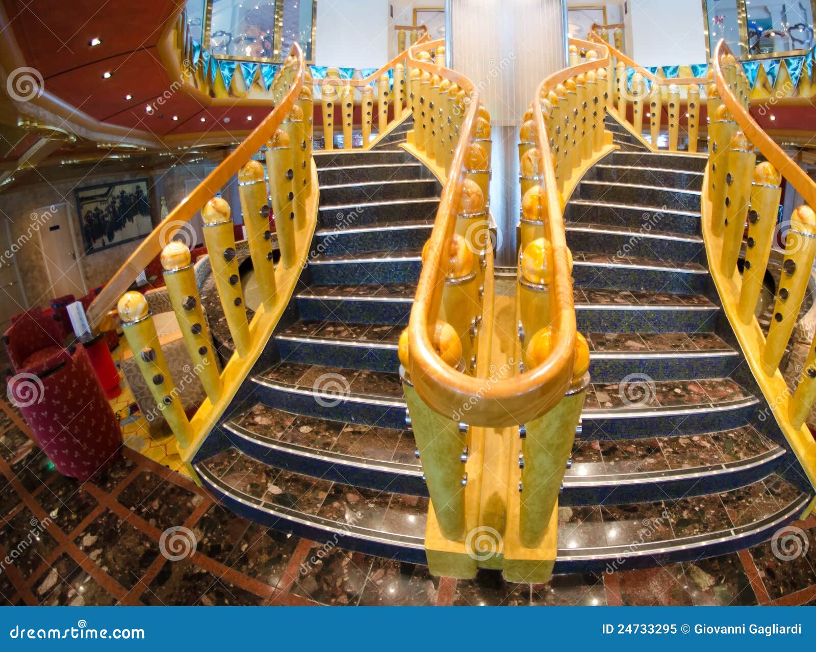 Staircase of a Modern Cruise Ship Stock Image - Image of hall, modern ...